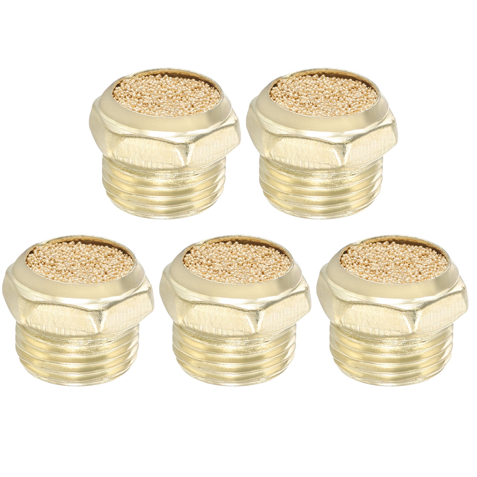 Uxcell 3/8" PT Brass Pneumatic Muffler, Flat Sintered Exhaust Air ...