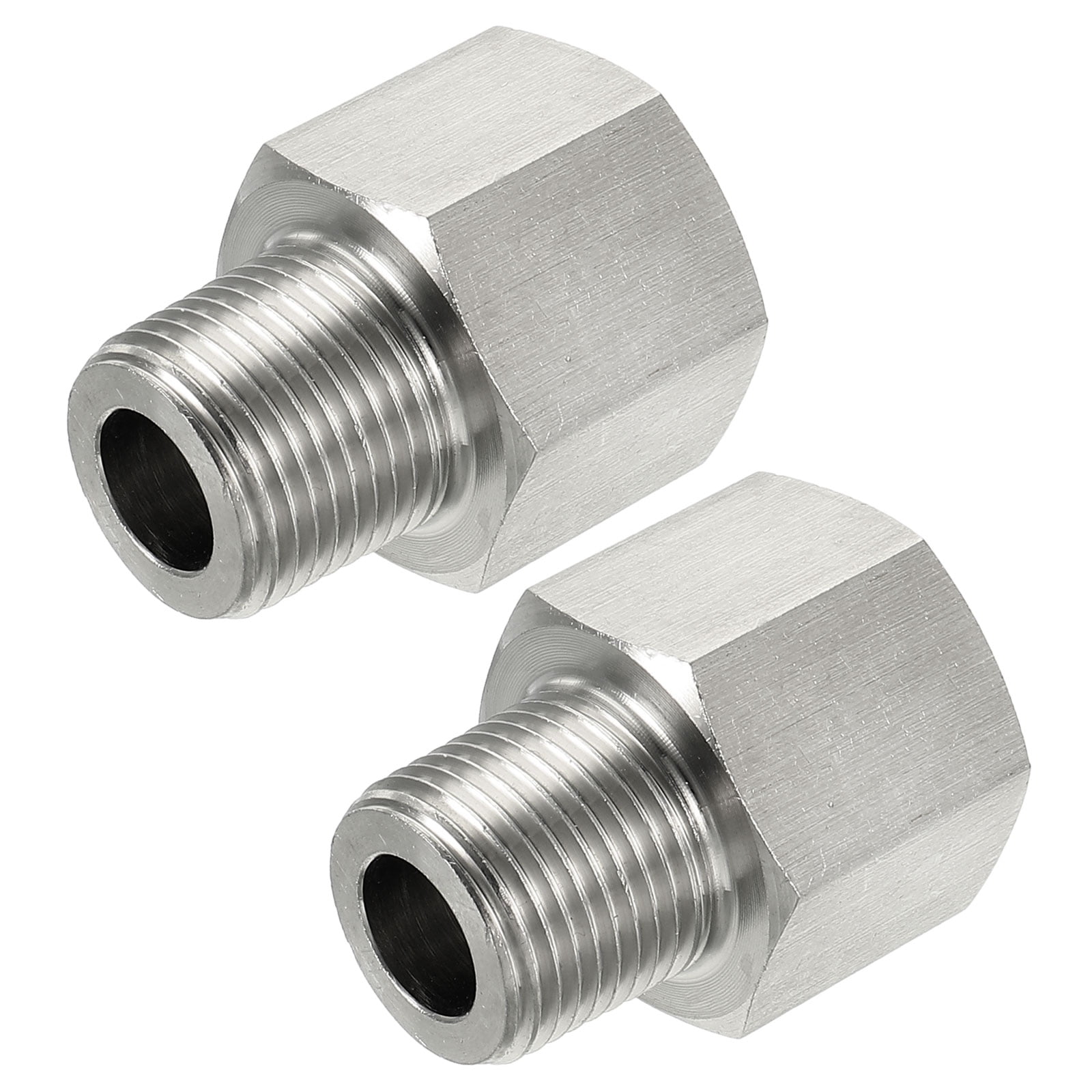 Uxcell 3/8 PT Male to 1/2 PT Female Stainless Steel Pipe Fitting Reducing Hex Bushing 2pcs ...