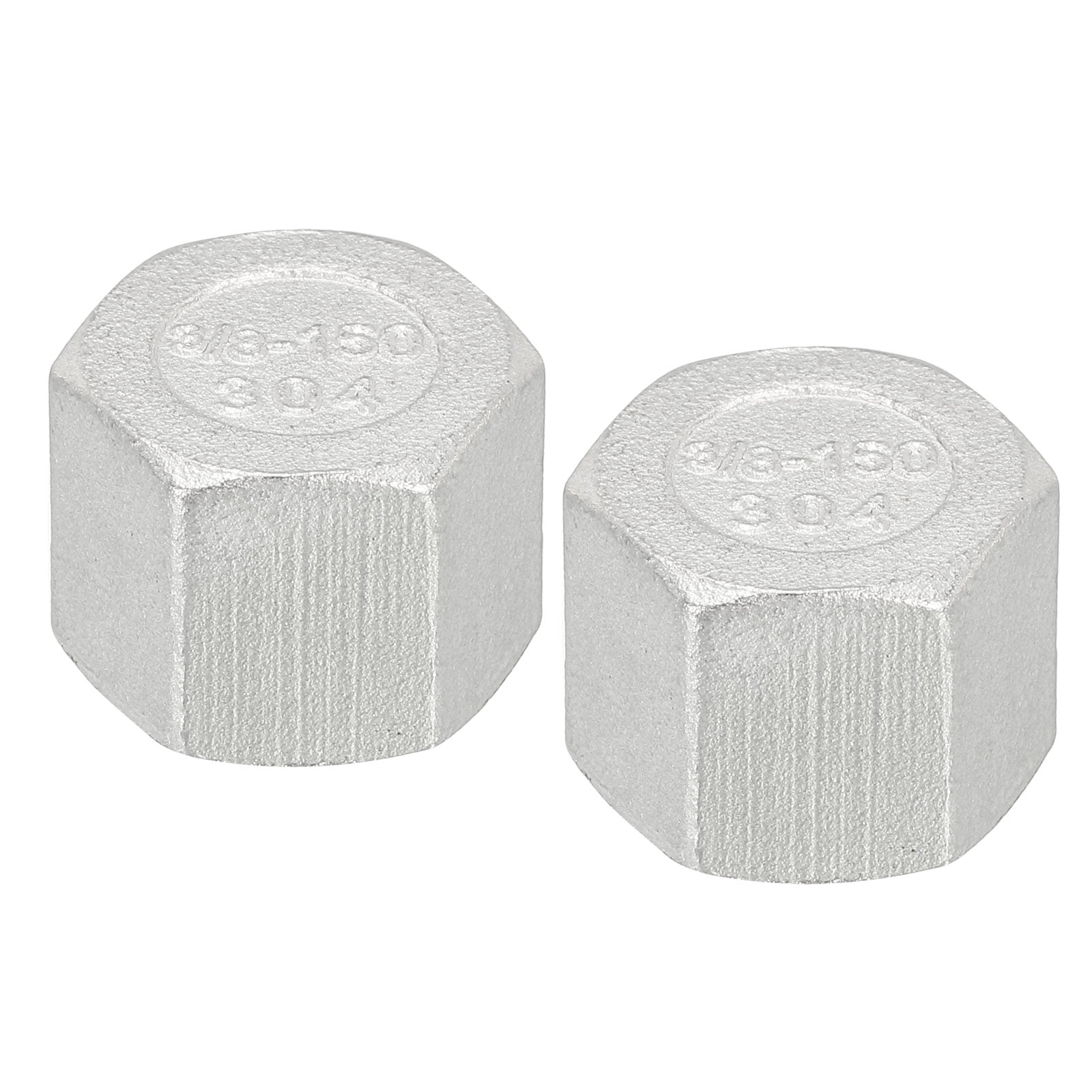 Uxcell 3/8" Pipe Fitting Cap, 2 Pack 304 Stainless Steel Forged Pipe ...