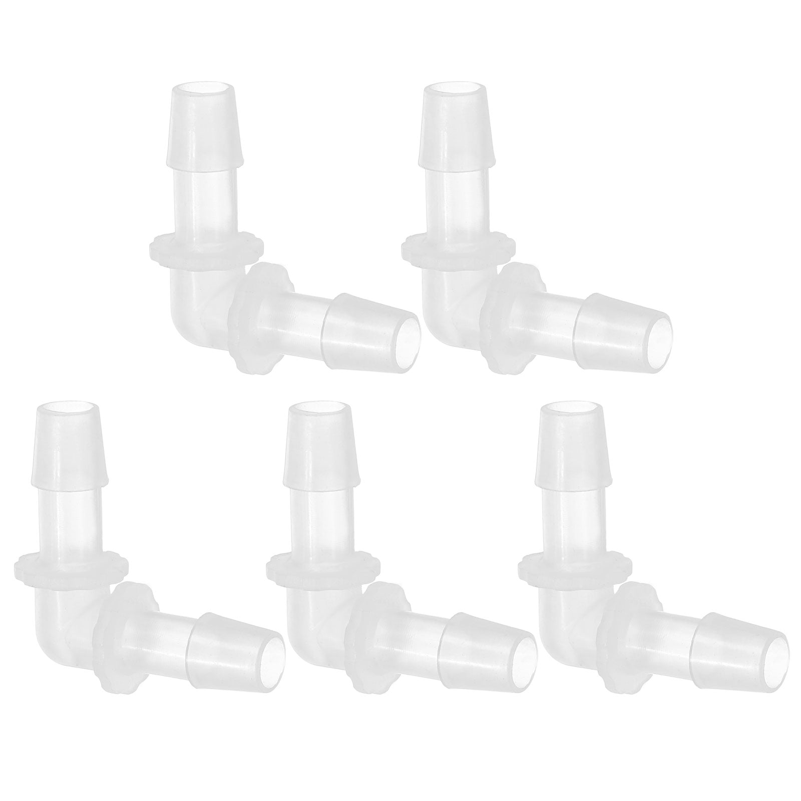 Uxcell 3/8" Plastic Hose Barb 90 Degree Elbow 5 Pack Barb Fittings 2 Way Equal Barbed Joint ...