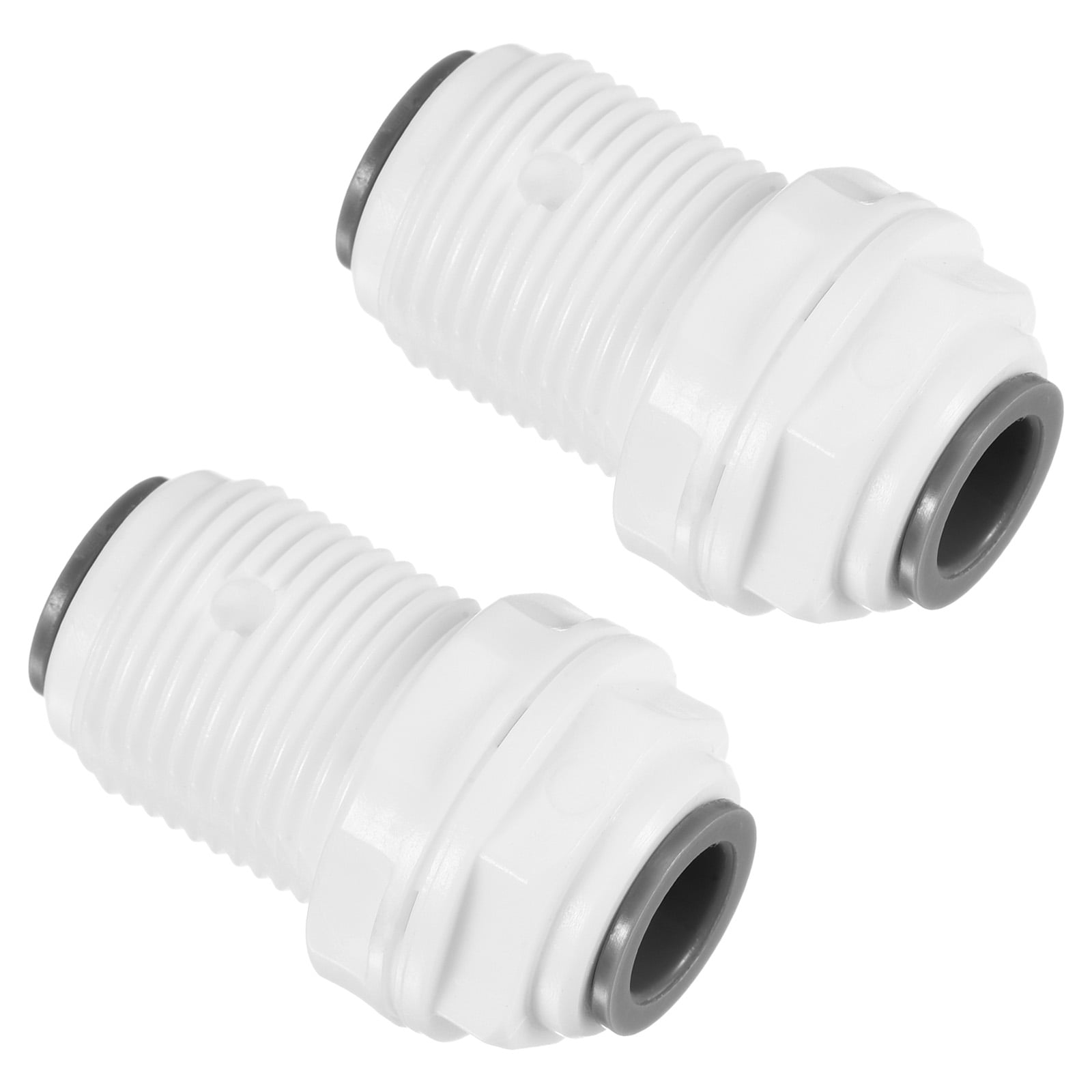 Uxcell 3/8" Push to Connect Bulkhead Fittings, 2 Pack Straight White - Walmart.com