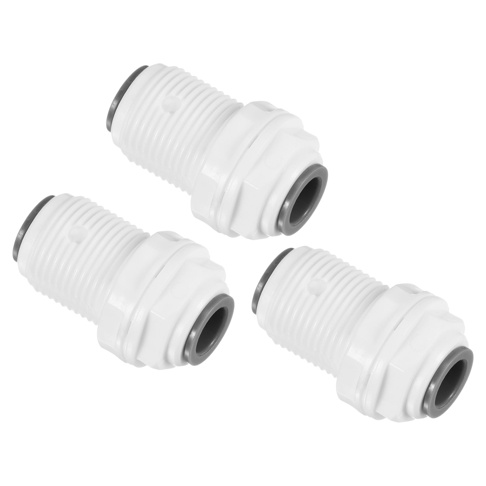 Uxcell 3/8" Push to Connect Bulkhead Fittings, 3 Pack Straight White - Walmart.com