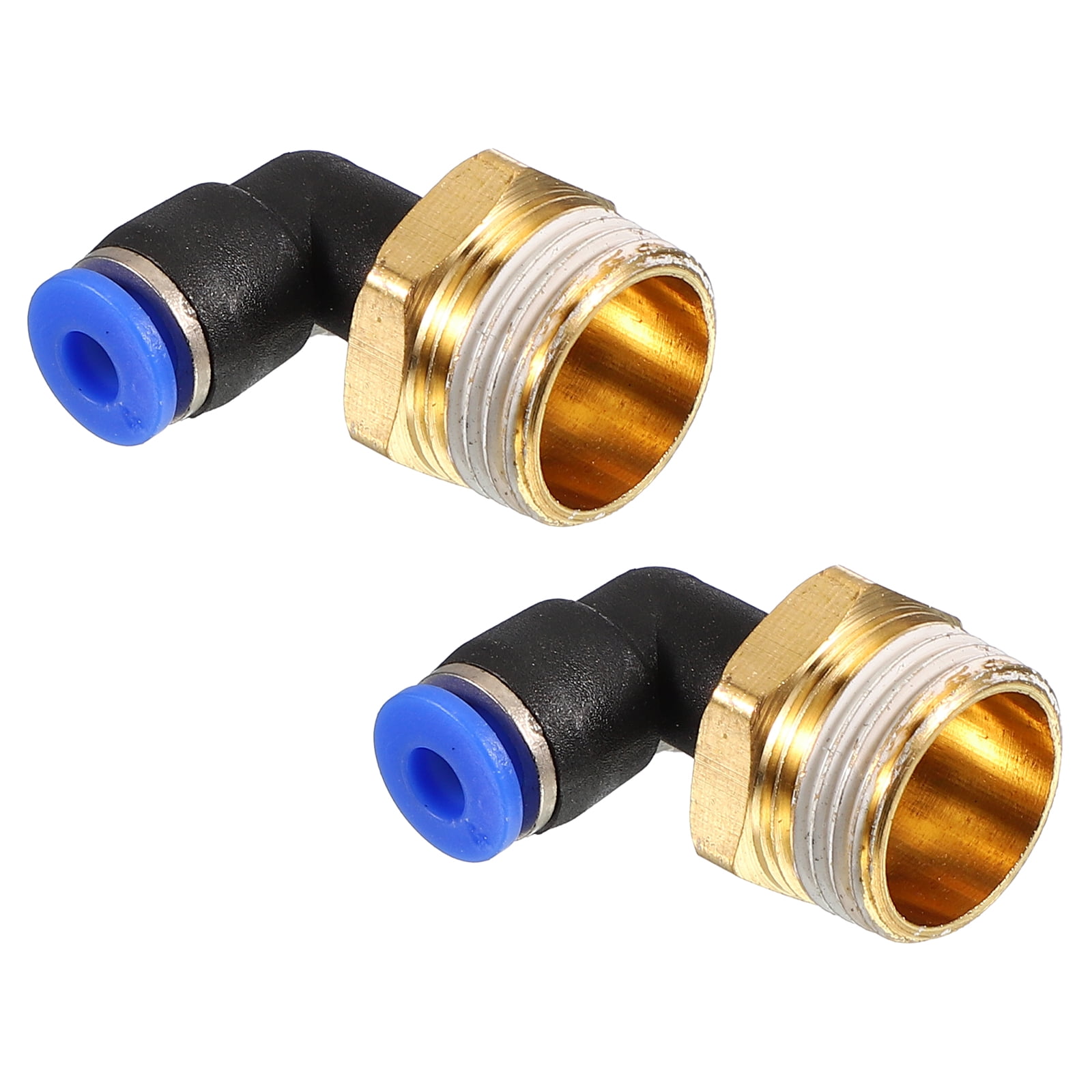 Uxcell 3/8" Push to Connect Fitting 2 Pack PT Male Thread 90 Degree Connect 4mm Tubing Elbow ...