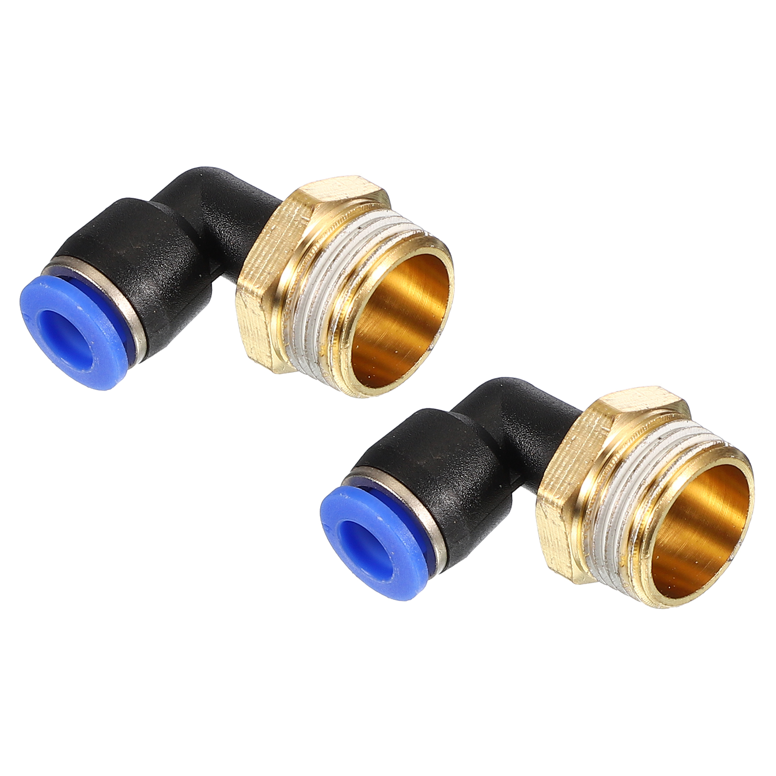 Uxcell 3/8" Push to Connect Fitting 2 Pack PT Male Thread 90 Degree Connect 6mm Tubing Elbow ...