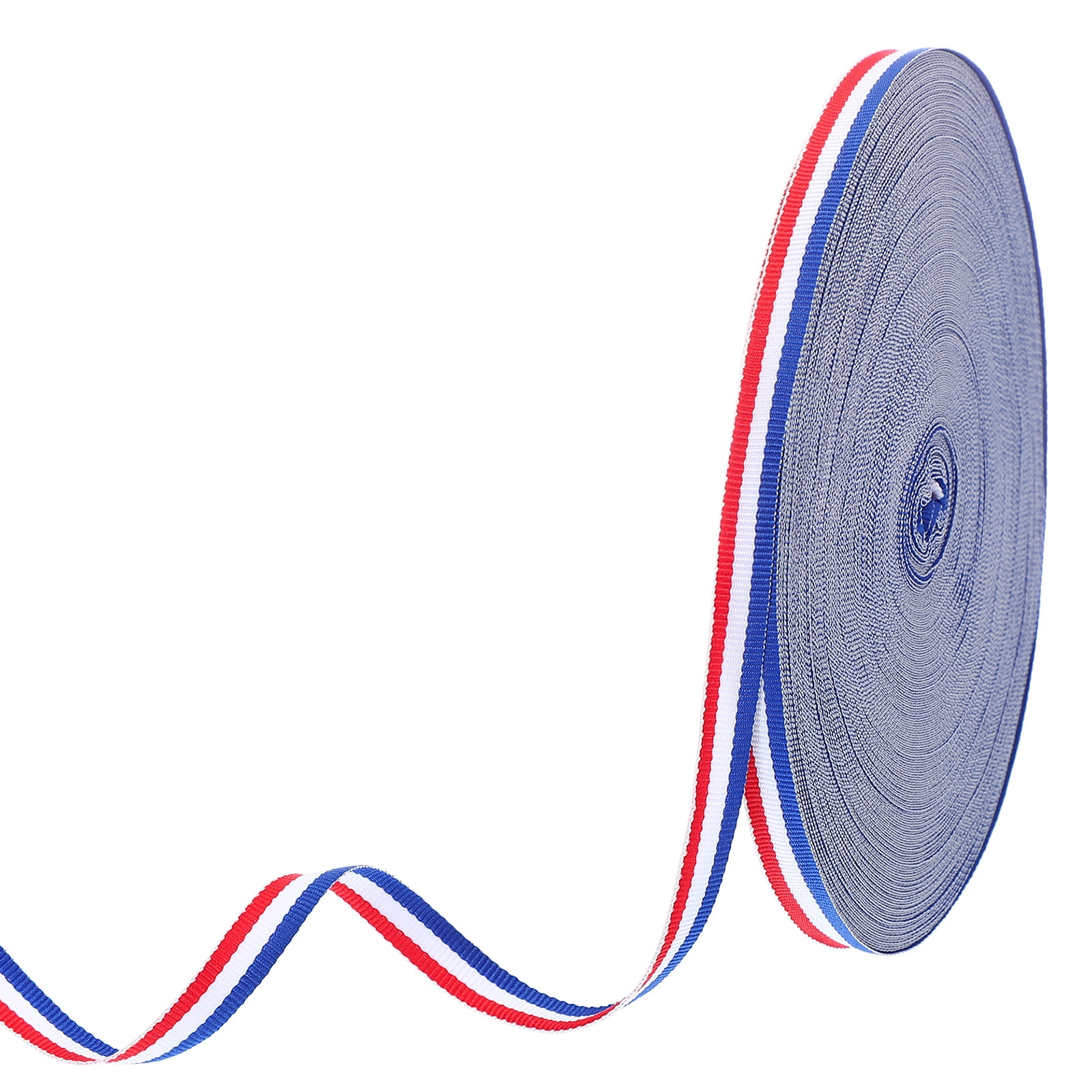 Uxcell 3/8" Red White Blue Striped Grosgrain Ribbon 55 Yard Polyester ...