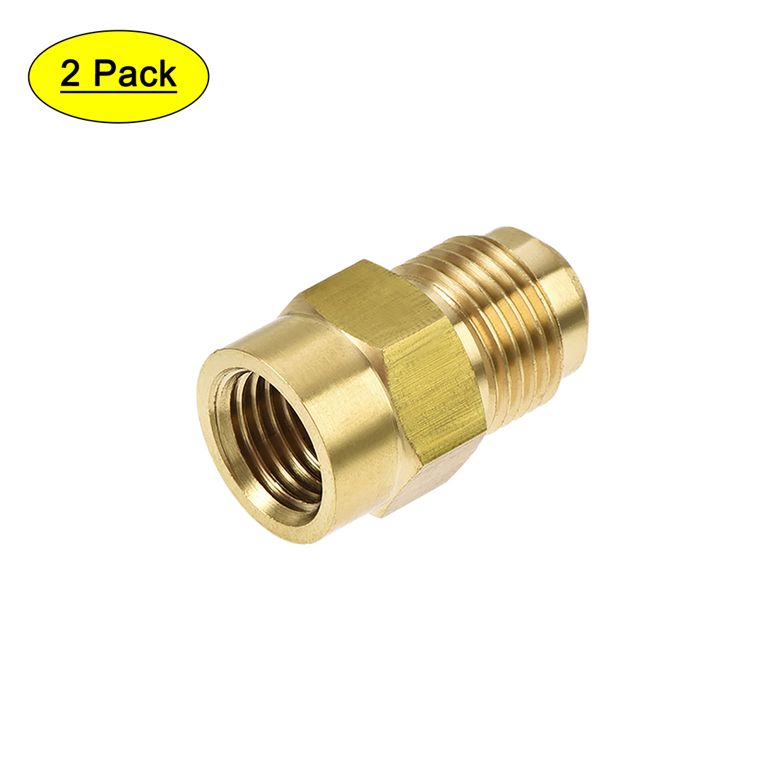 Uxcell 3/8 SAE Flare Male to 1/4NPT Female Tubing Adaptor Brass Pipe Fitting 2 Pack - Walmart.com