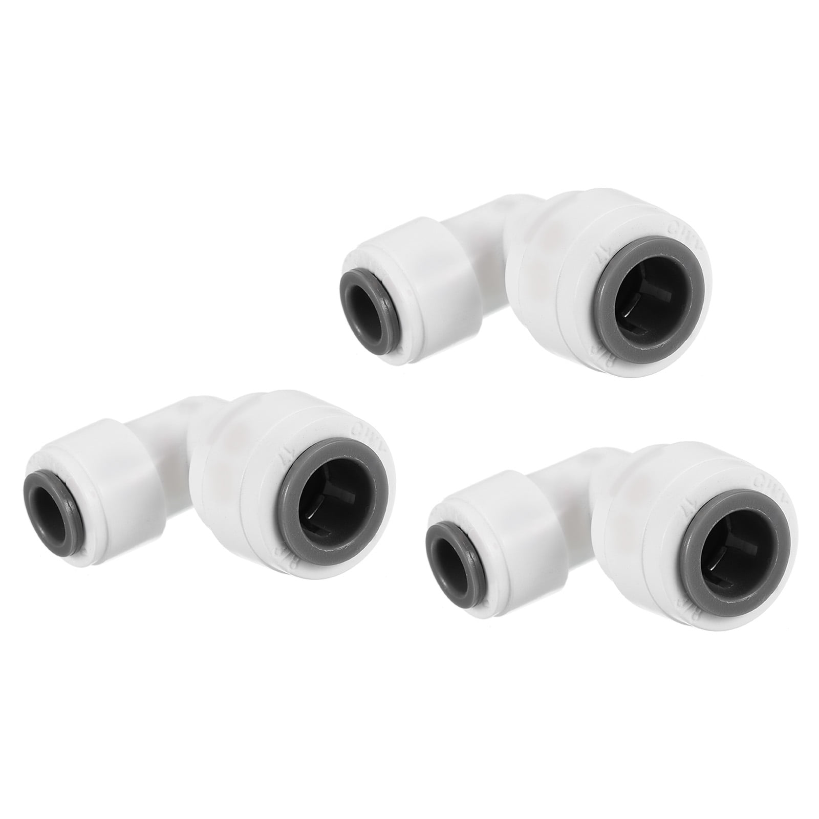 Uxcell 3/8" to 1/4" Push to Connect Reducing Elbow Fittings, 3 Pack White - Walmart.com