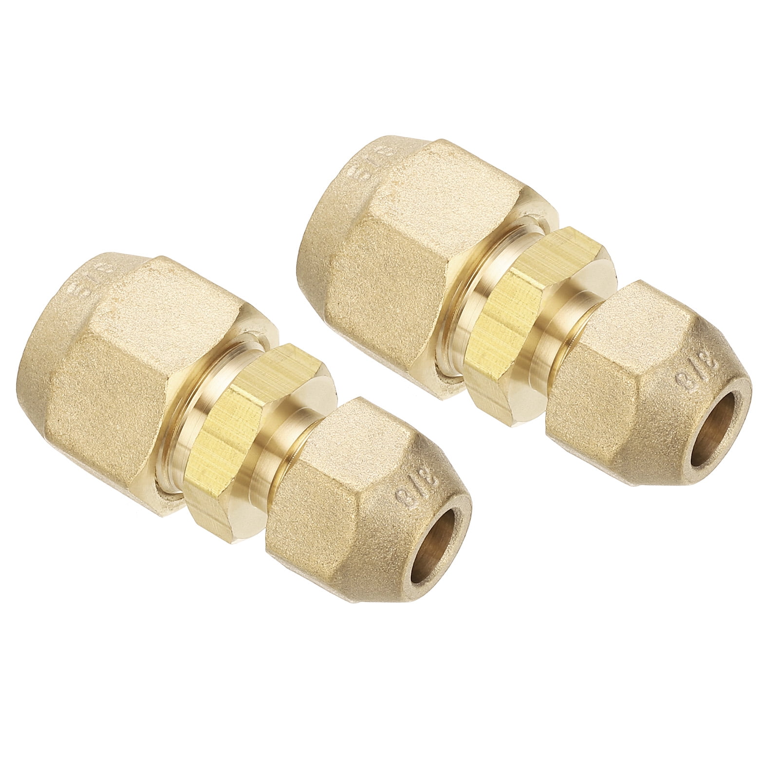 Uxcell 3/8" to 5/8" Pipe Extension Joint Connector, 2pcs Brass Pipe ...