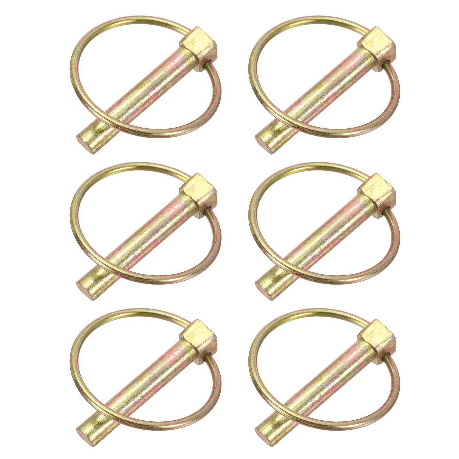 Uxcell 3/8" x 2" Lynch Pin with Ring, 6 Pcs Heavy Duty Round Linch Pins ...