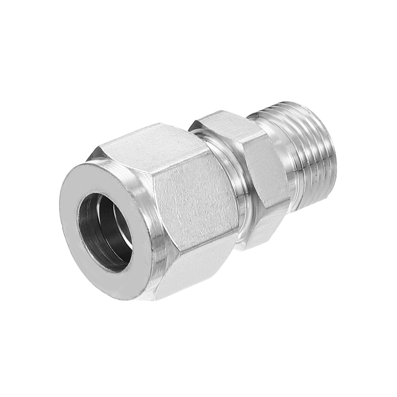 Uxcell 3/8G x 12mm Stainless Steel Compression Tube Fitting with Double ...