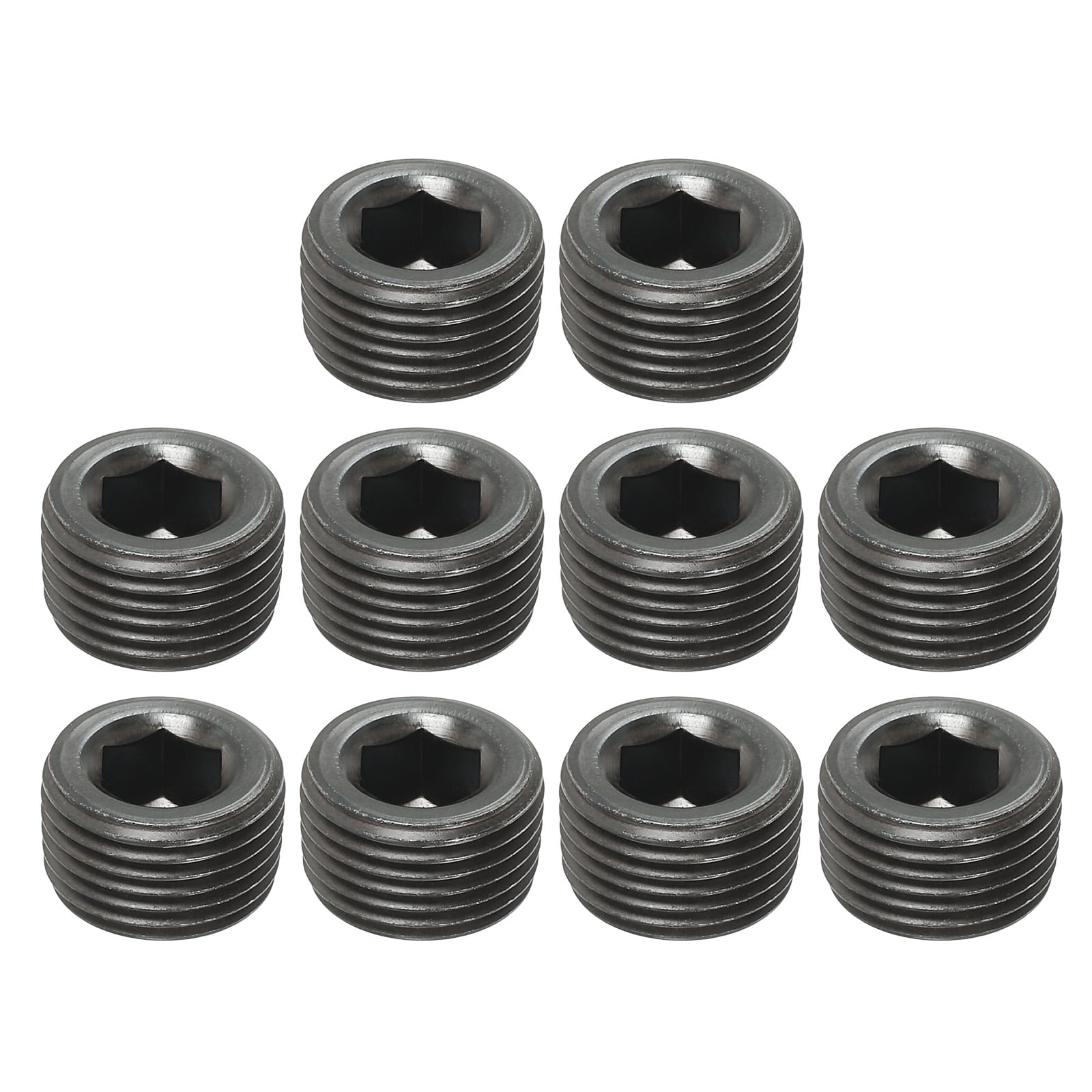 Uxcell 3/8NPT Male Pipe Plug Internal Hex Thread Socket Solid Stainless ...