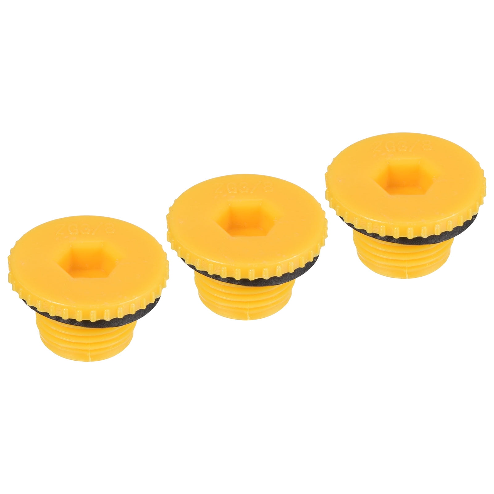 Uxcell 3/8PT Hold Plugs Plastic Male Threaded Hex Socket End Cap ...
