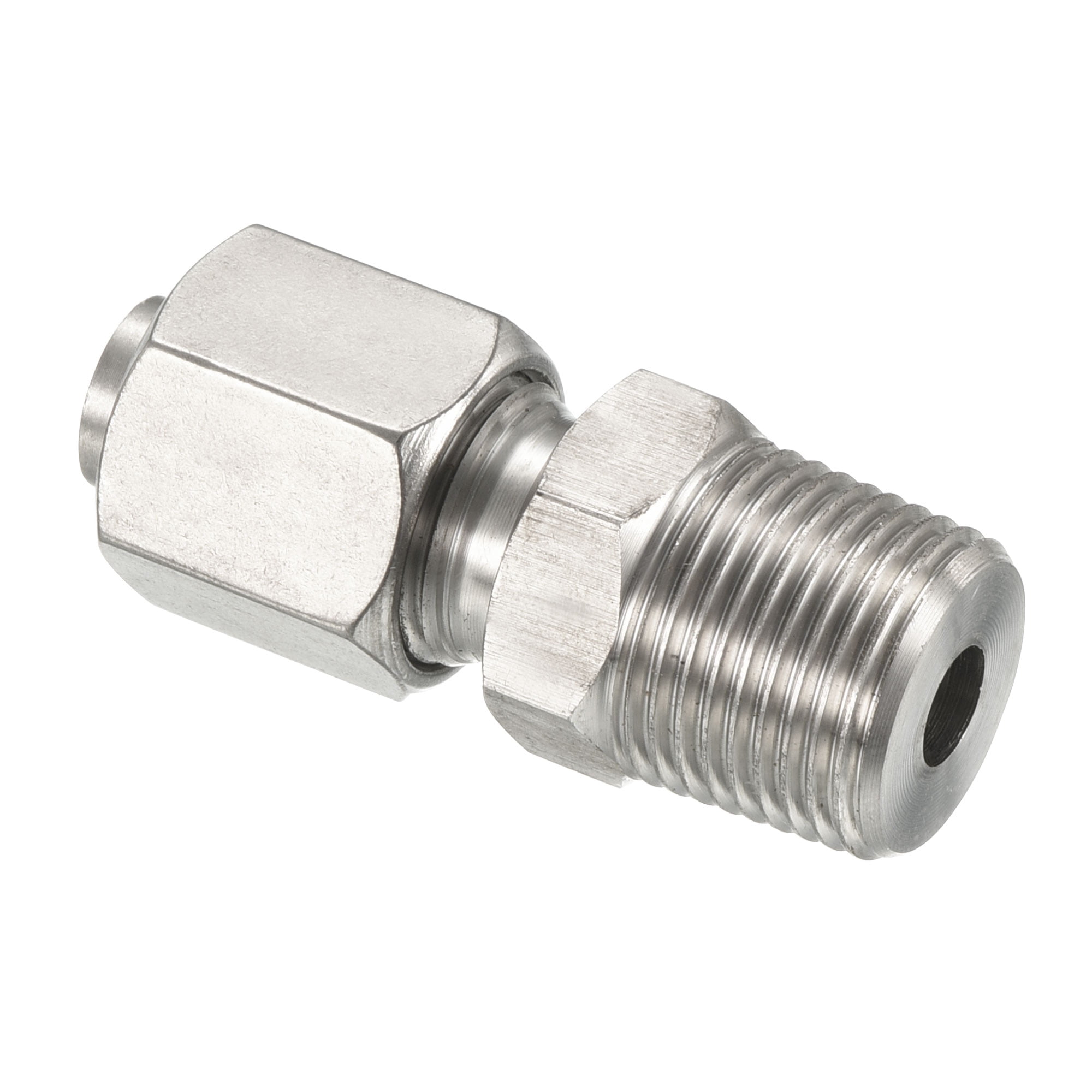 Uxcell 3/8PT Male Thread Adapter Compression Tube Fitting for 8mm OD Tube Silver - Walmart.com
