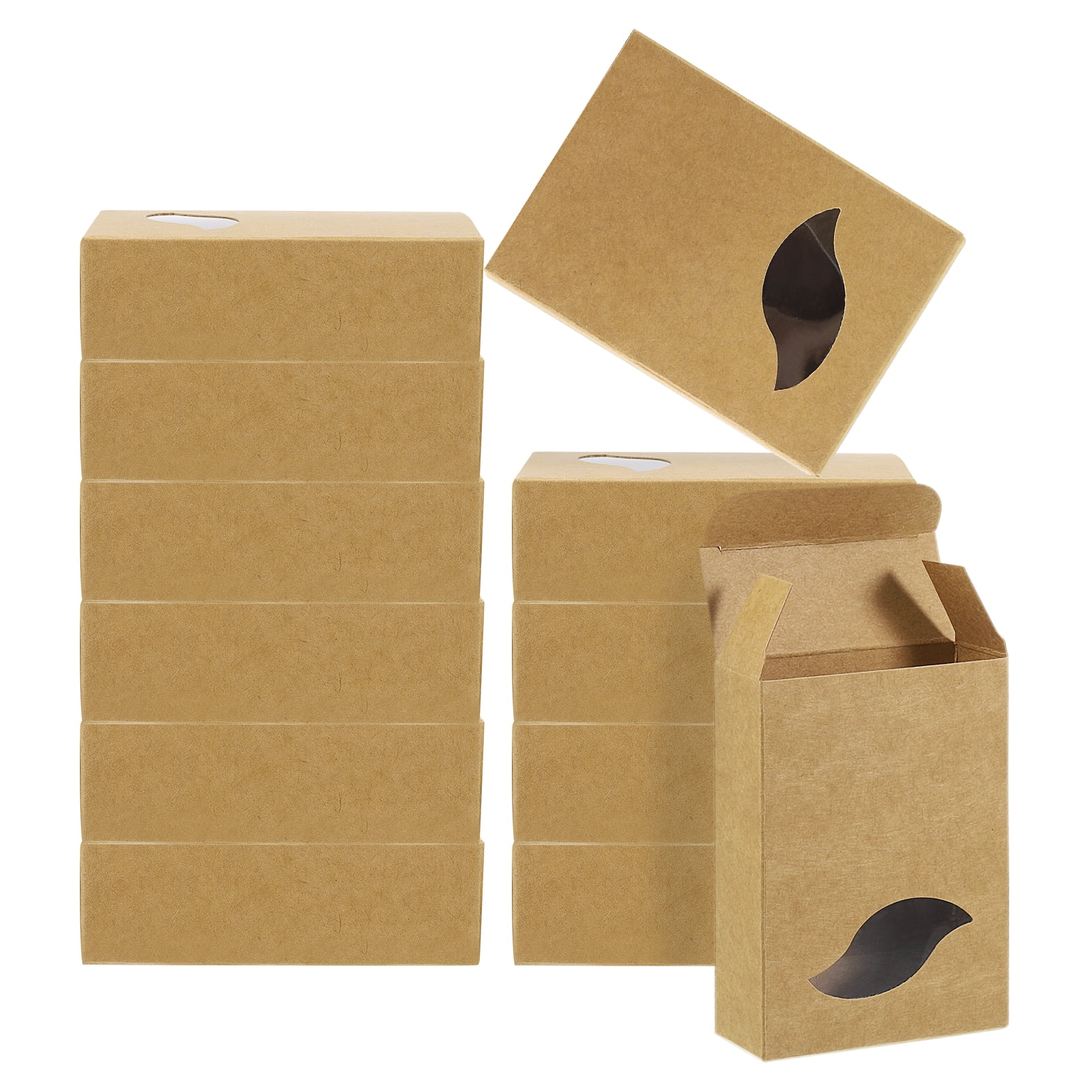 Uxcell 3.8x2.8x1.2" Paper Soap Box with Window, 40 Pack Soap Boxes Leaf ...