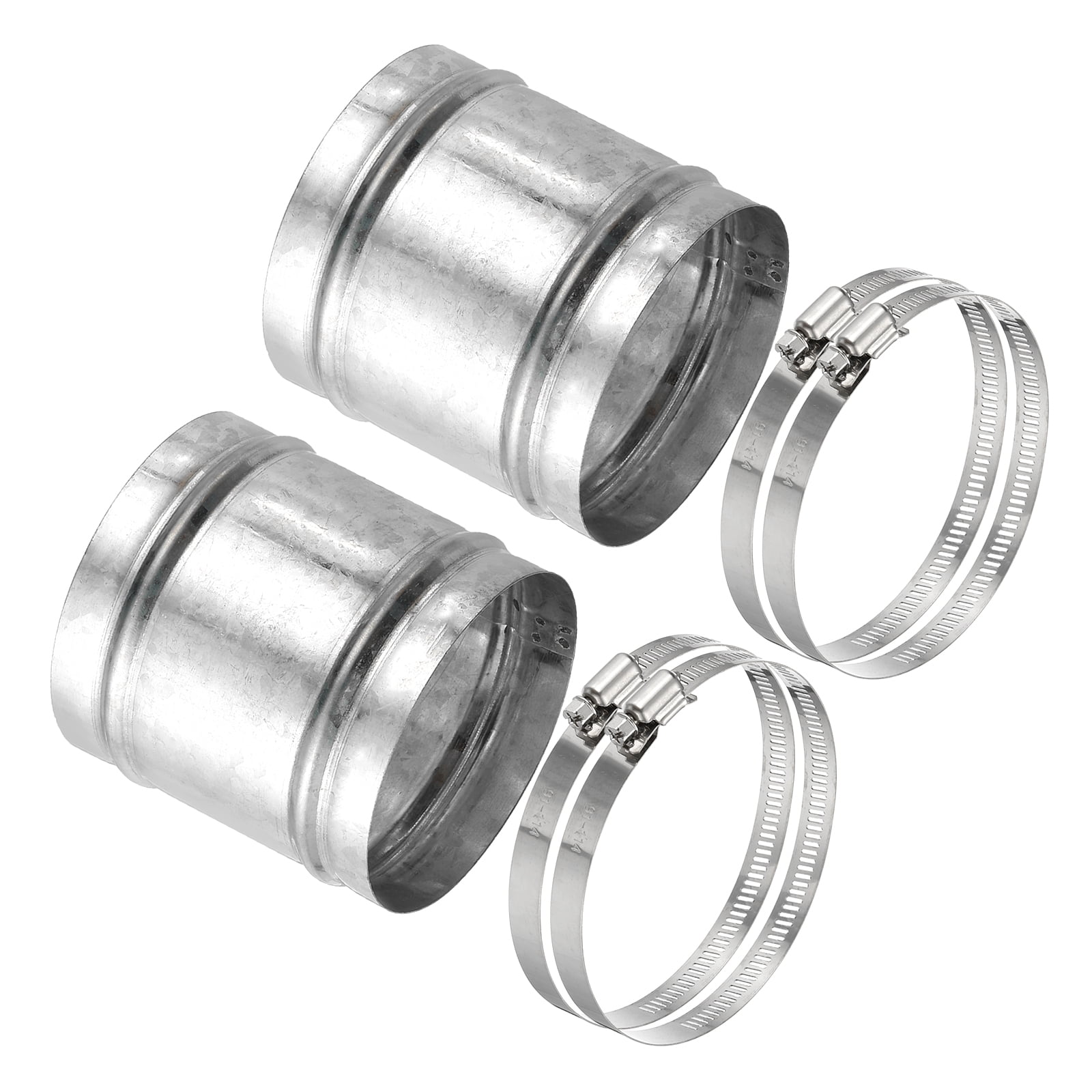 Uxcell 3.9" Duct Connector, 2 Set Galvanized Iron Duct Coupling Vent ...