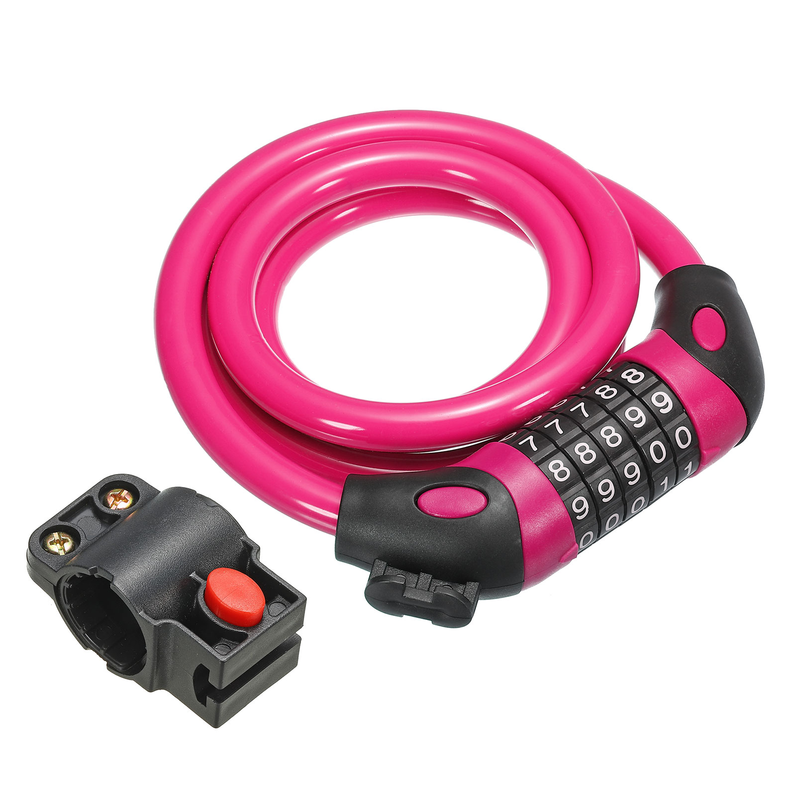 Uxcell 3.9 Feet Combination Bicycle Lock, 5 Digit Steel Cable Long ...