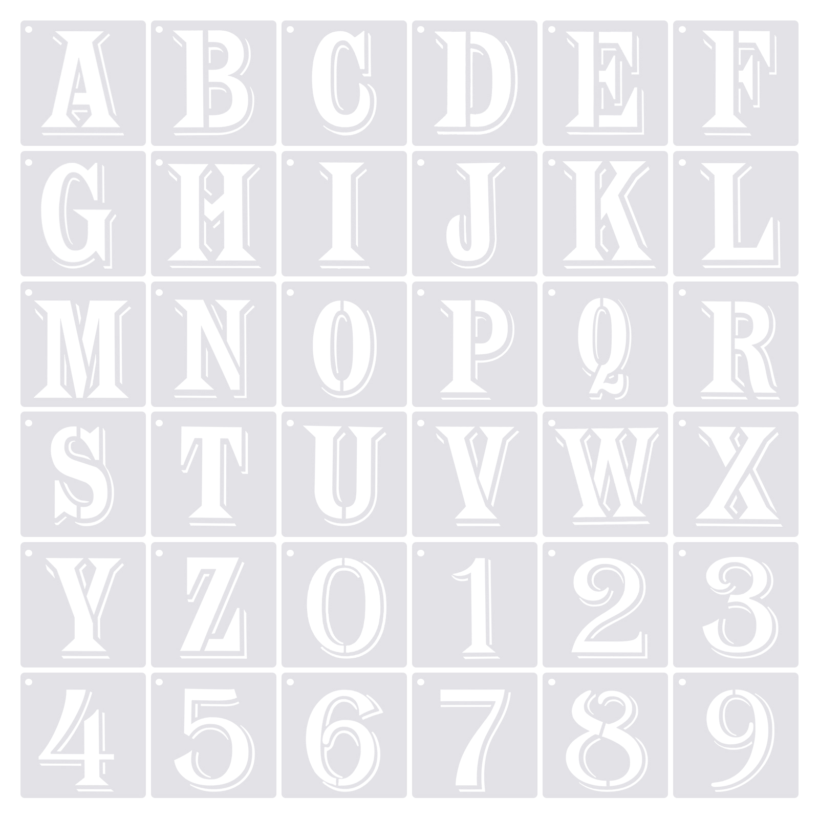 Uxcell 3.9 Inch Letter Number Stencils 5" Width Alphabet Numbers ...