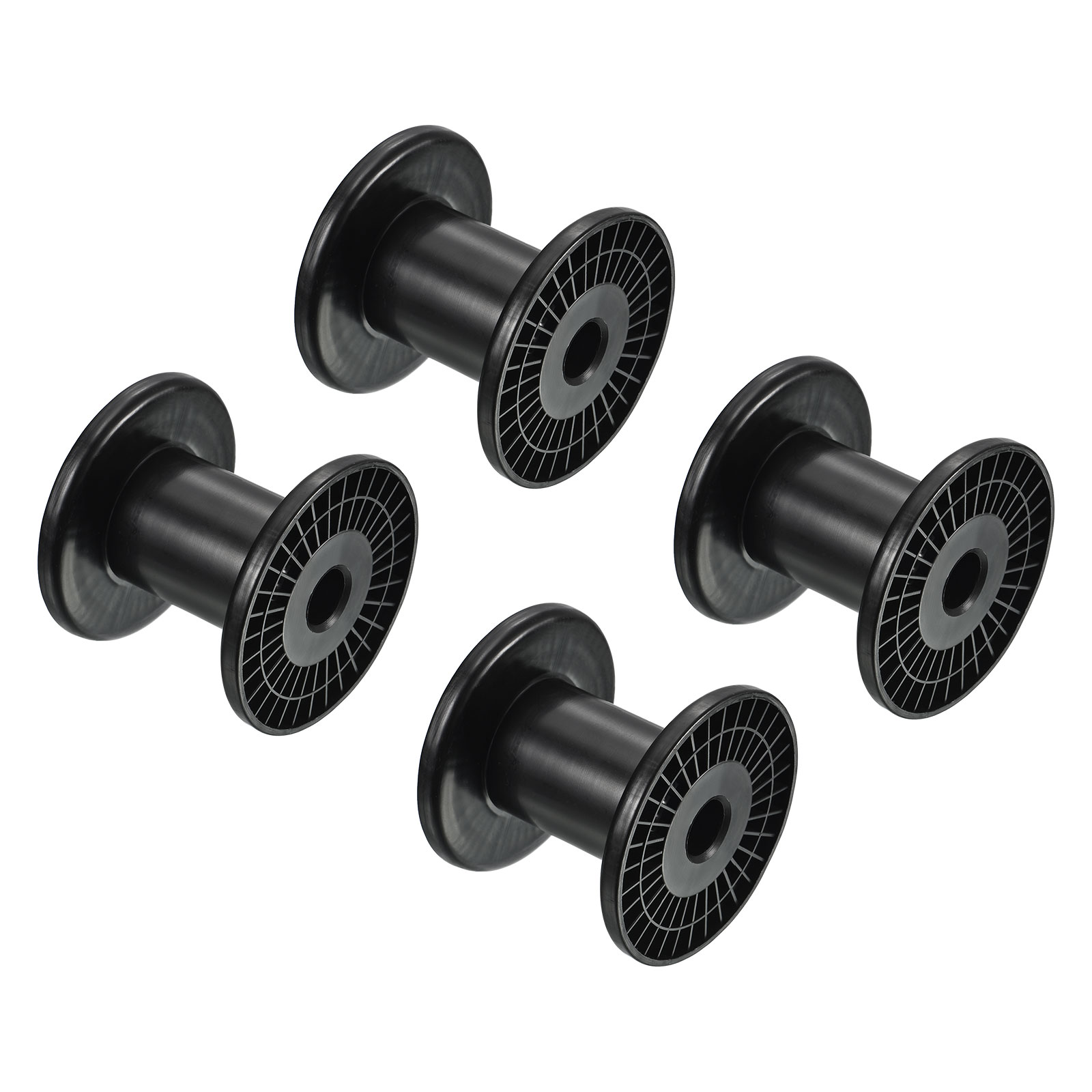 Uxcell 3.9 Inch Plastic Empty Thread Spools Floss Bobbins, Black 4 Pack ...
