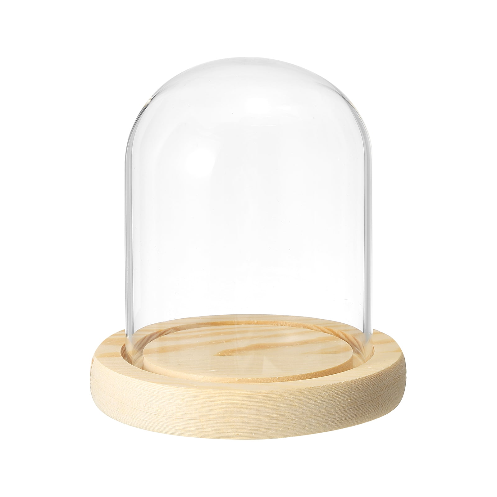Uxcell 3.9"x3.1" Clear Cloche Glass Dome Glass Bell Jar Display Case ...