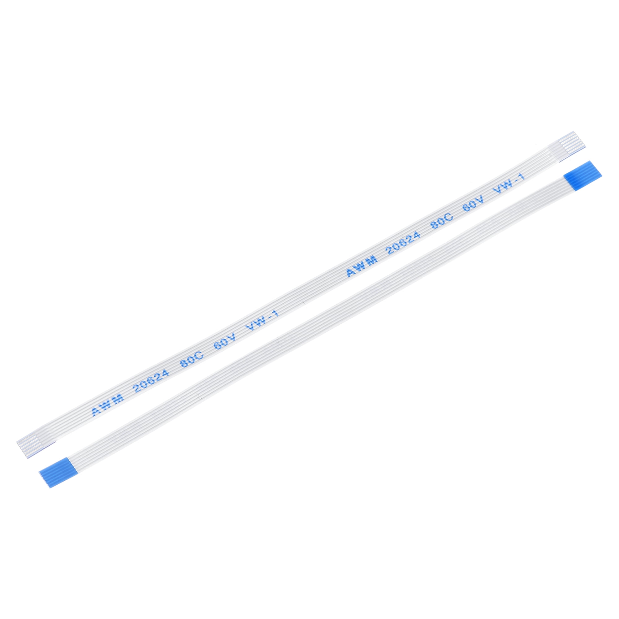 Uxcell 3.94'' 6 Pins FFC FPC Flat Flexible Cable (A Type) Plastic White ...