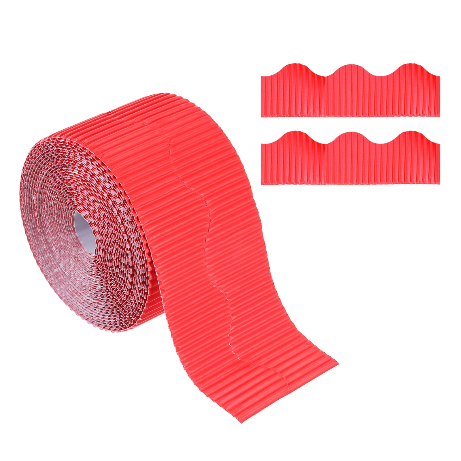 Uxcell 3.9inch x 49.2ft Bulletin Board Border Scalloped Trim Paper for ...