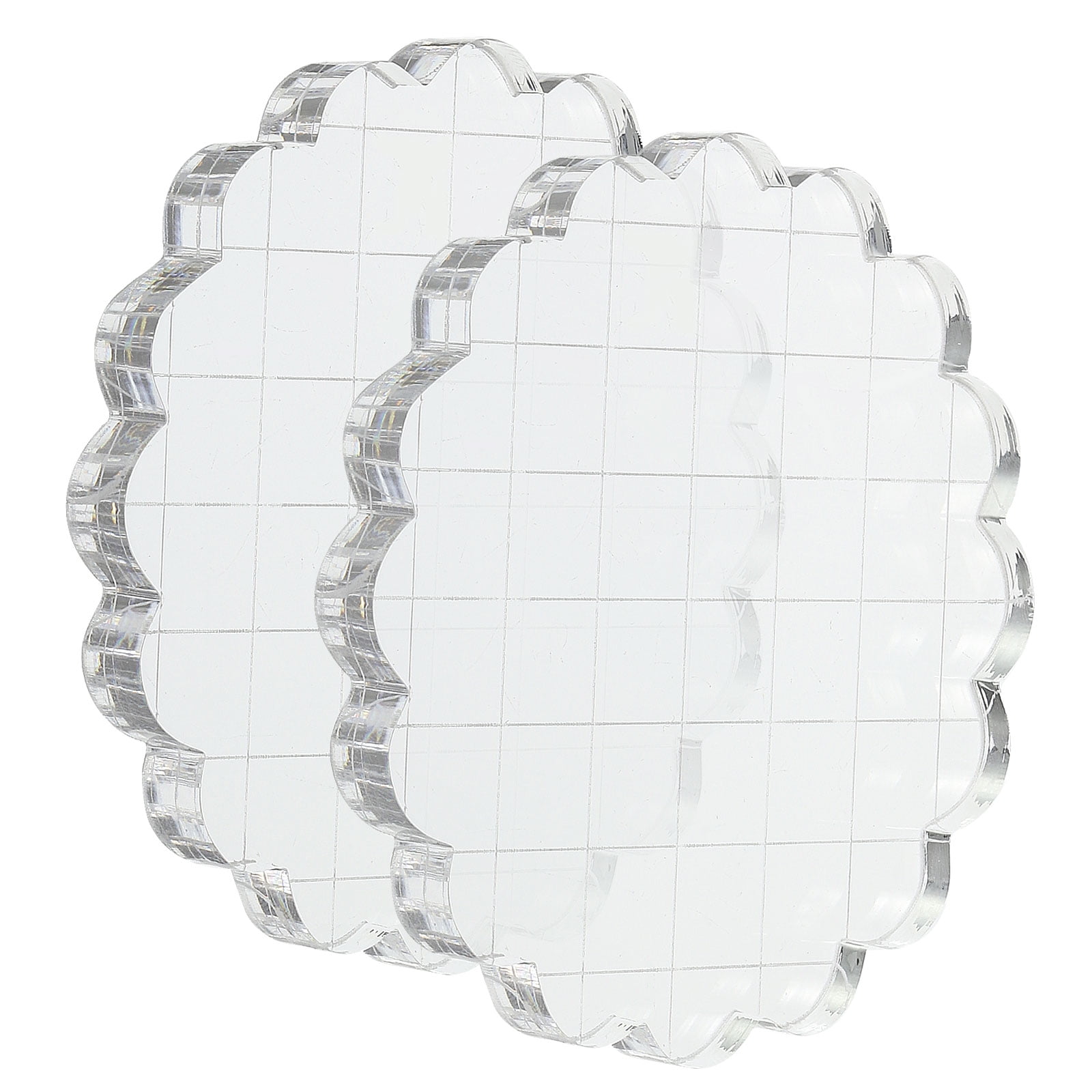Uxcell 3" Acrylic Stamp Block Clear Stamping Block with Grid Lines ...