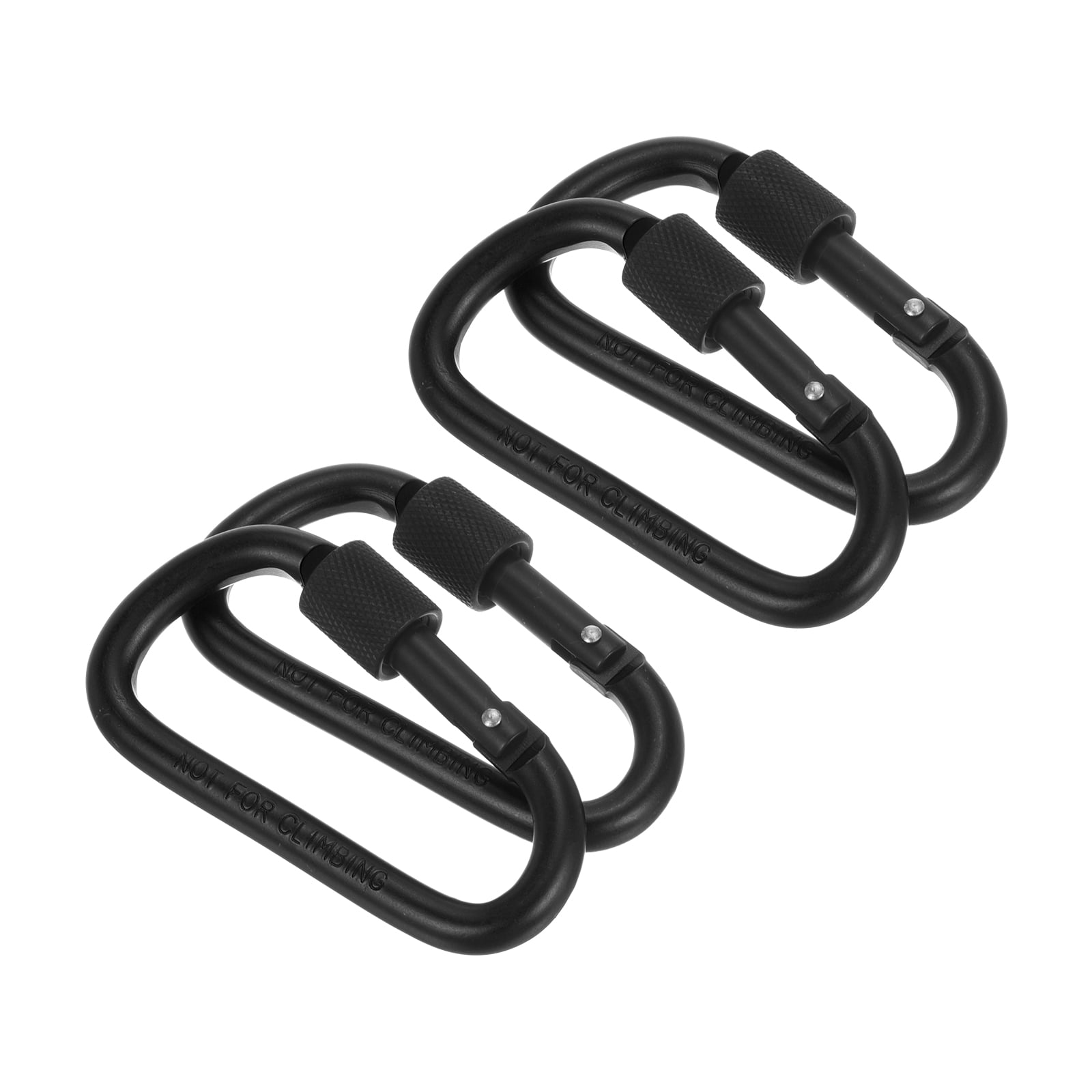 Uxcell 3" Aluminum D Ring Locking Hook Clip Screw Gate Keychain, Black ...