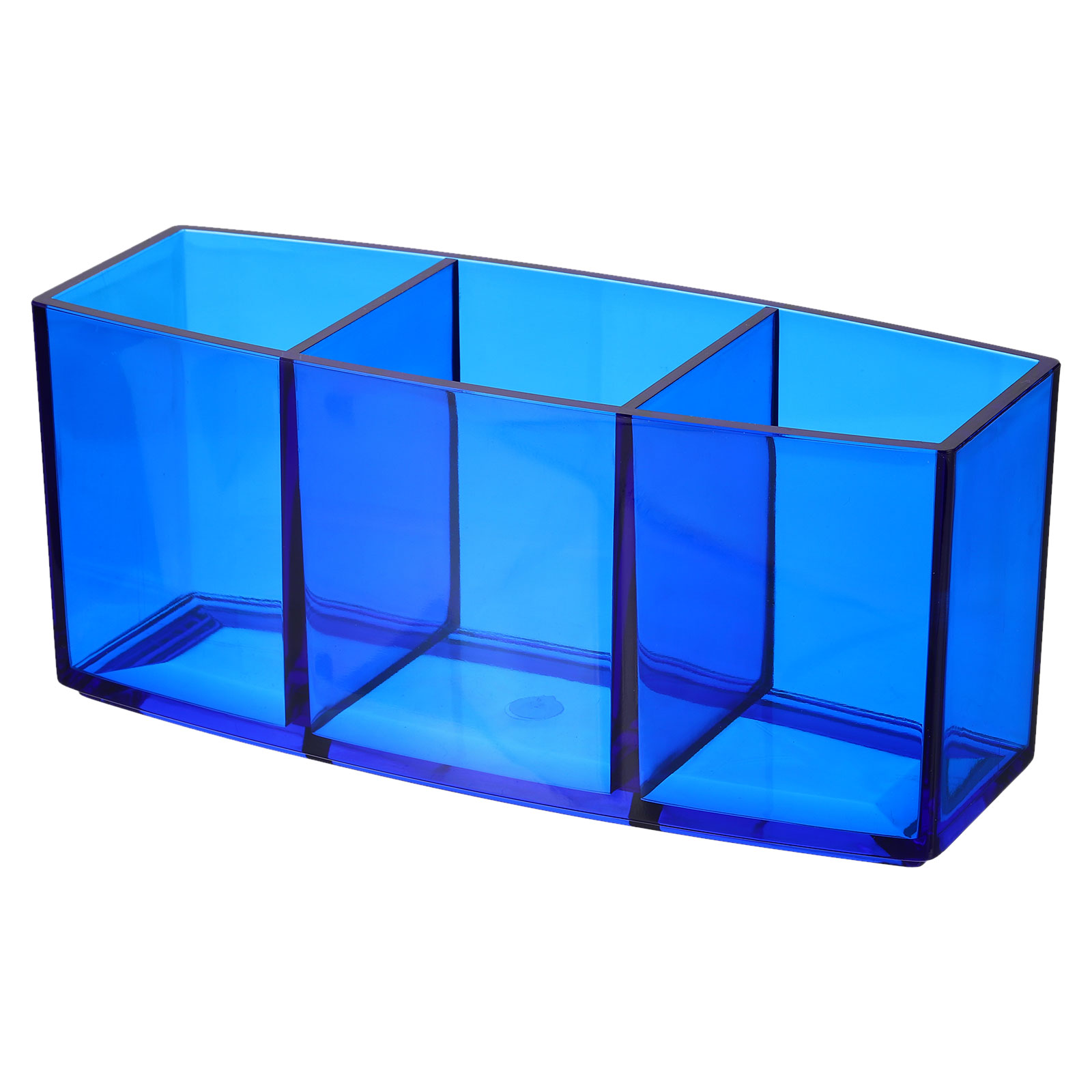 Uxcell 3 Compartments Clear Acrylic Pen Holder Pencil Holder Pen ...