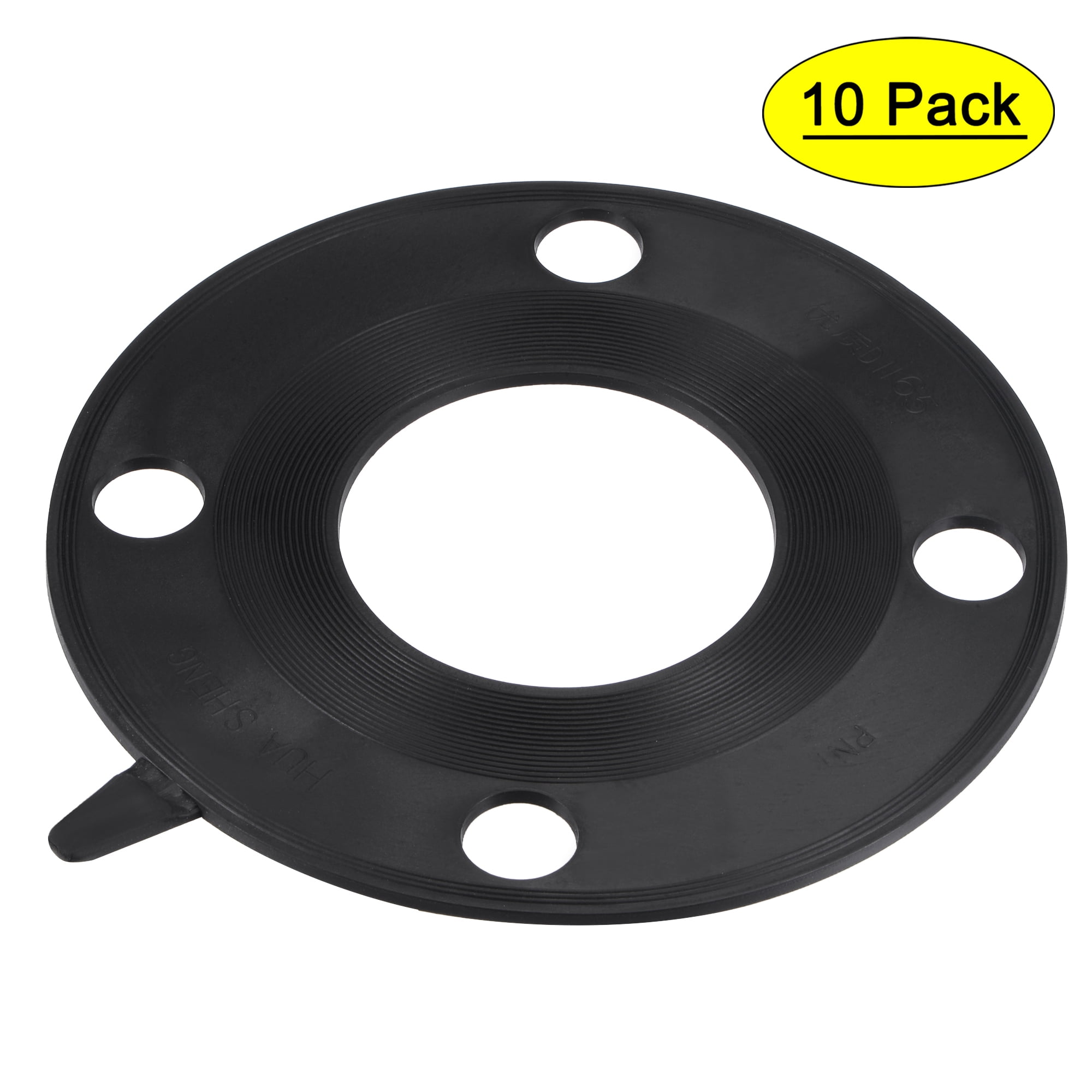Uxcell 3" DN65 Pipe 4 Bolt Hole Full Face Rubber Flange Gasket Black 10 ...