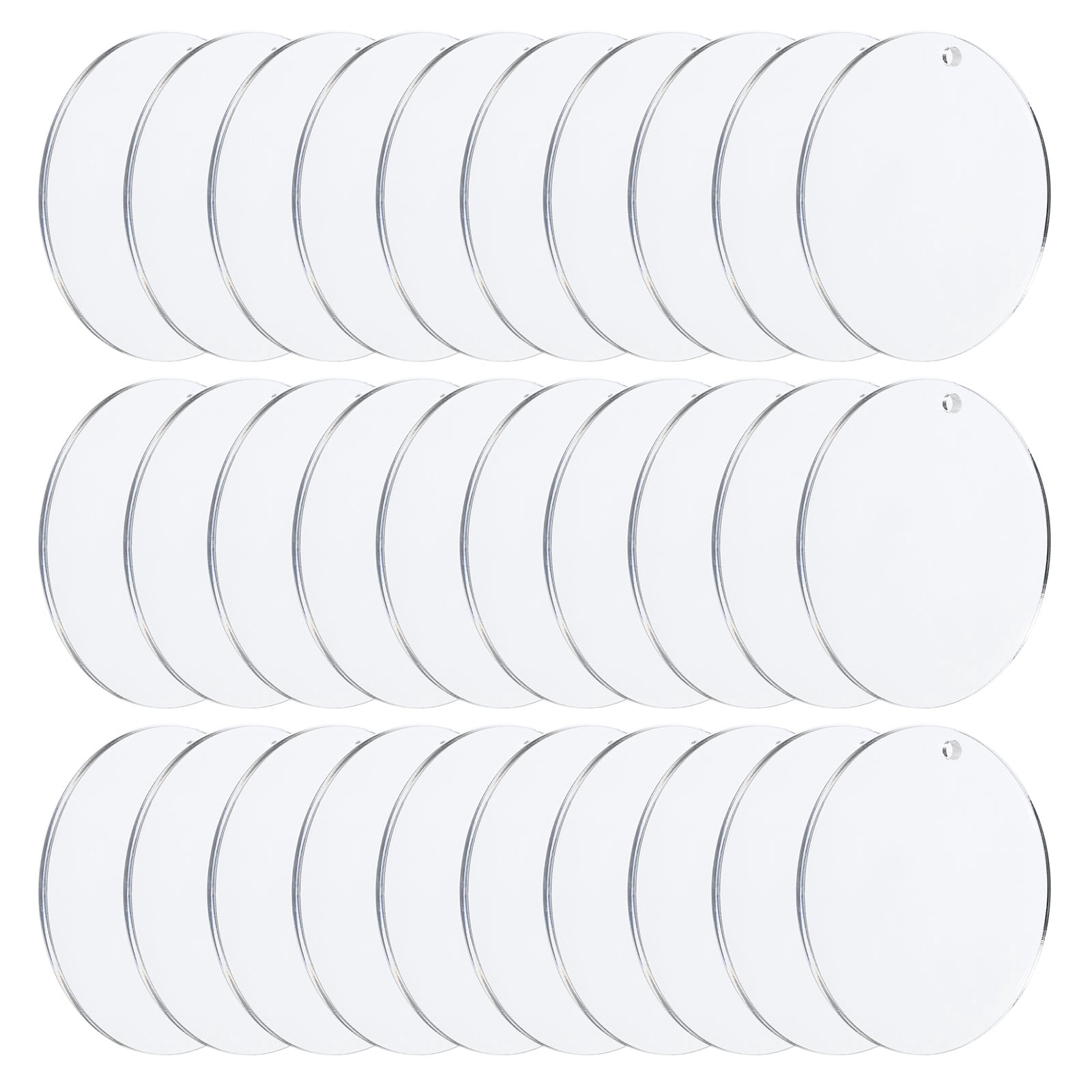 Uxcell 3" Dia. Acrylic Circles Round Clear Sheet Cake Disk Blank Sign ...