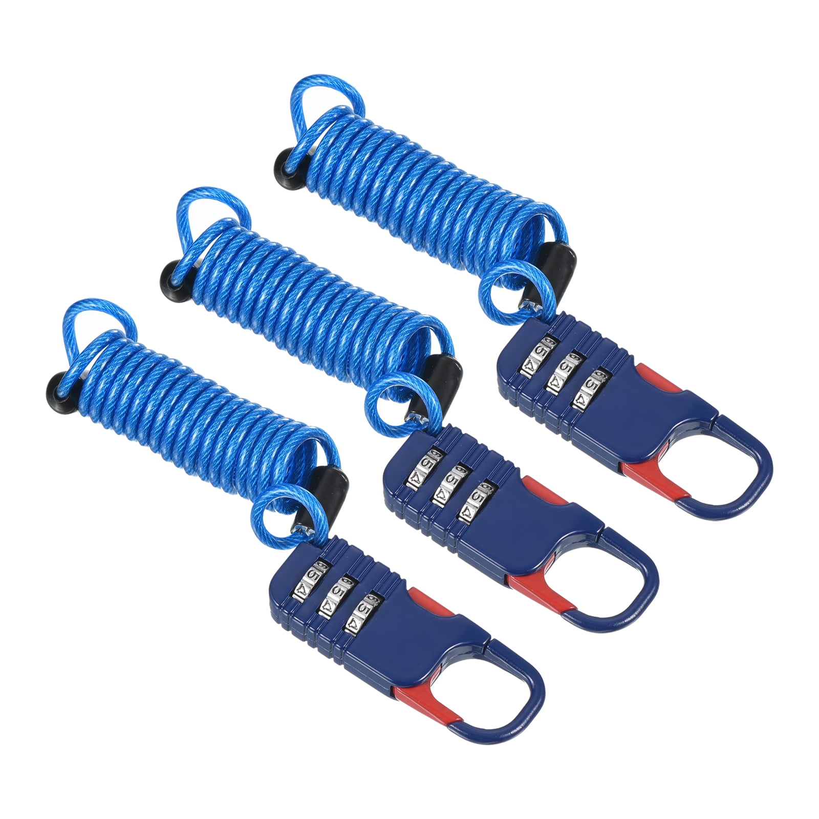 Uxcell 3 Digit Combination Lock with 3.3Ft Security Spring Cable Bike ...