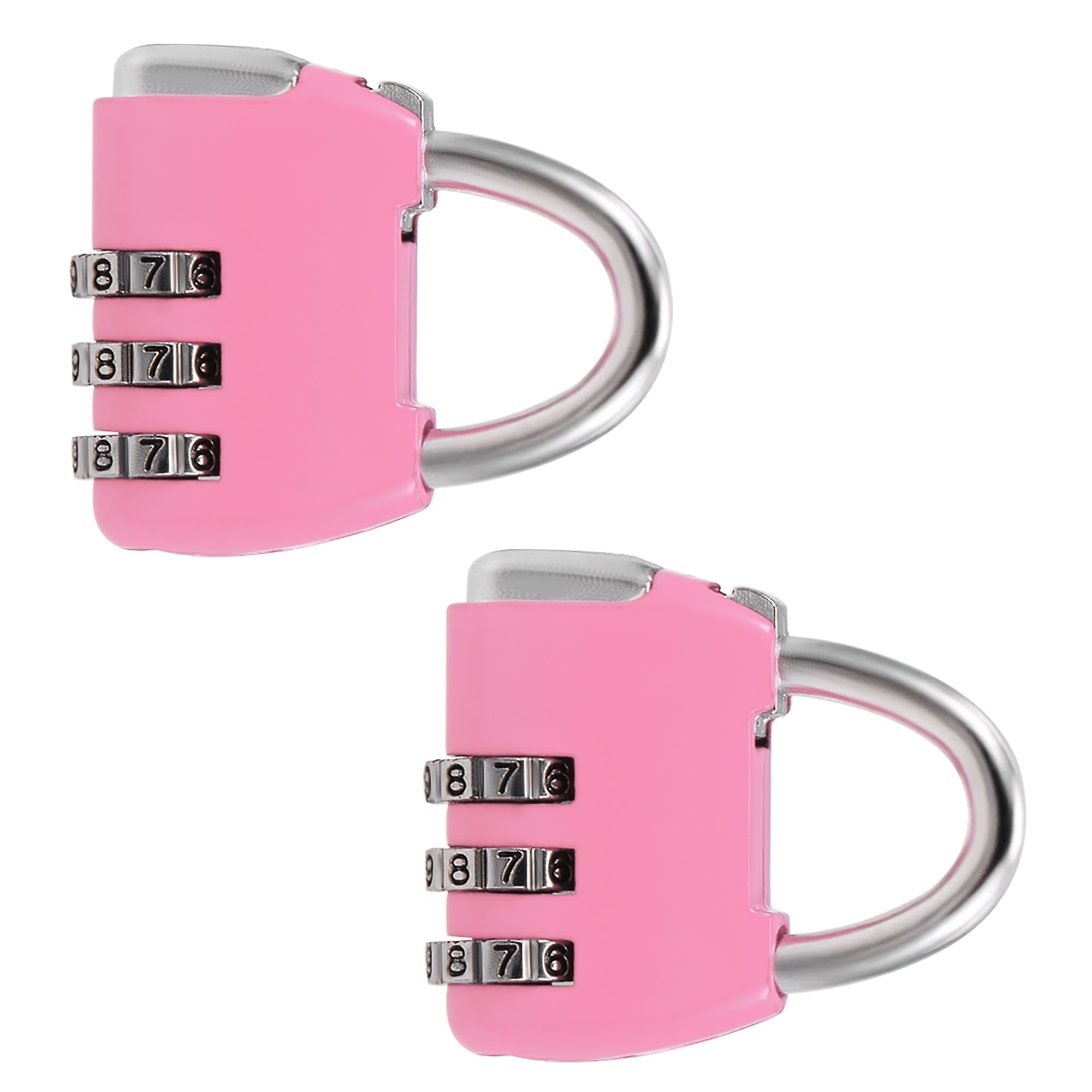 Uxcell 3 Digit Combination Padlock 0.16'' Shackle Dia Luggage Padlocks Metal Pink 2Pcs - Walmart.com
