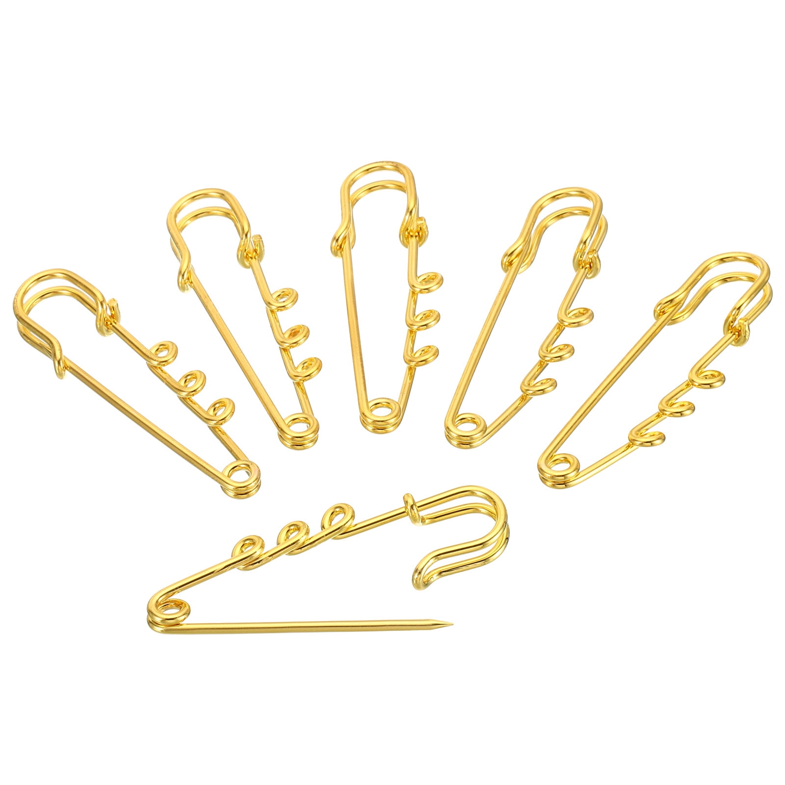 Uxcell 3 Holes Brooch Pins 2 Inch Metal Decorative Collar Safety Pins ...