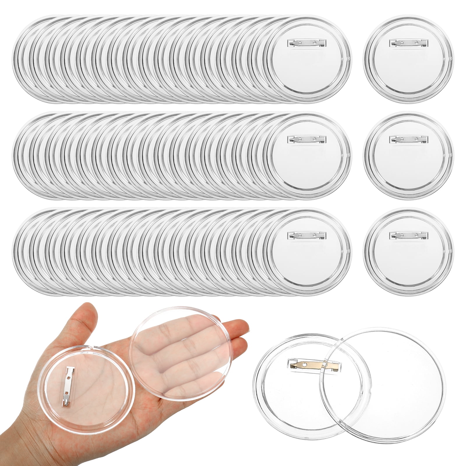 Uxcell Large Pack of 200 Blank DIY 3 Inch Acrylic Button Pins Badge ...