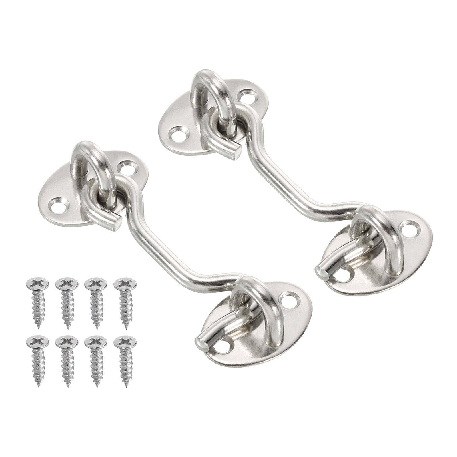 Uxcell 3 Inch Hook Eye Latch, 2 Pack Stainless Steel Privacy Hook and ...