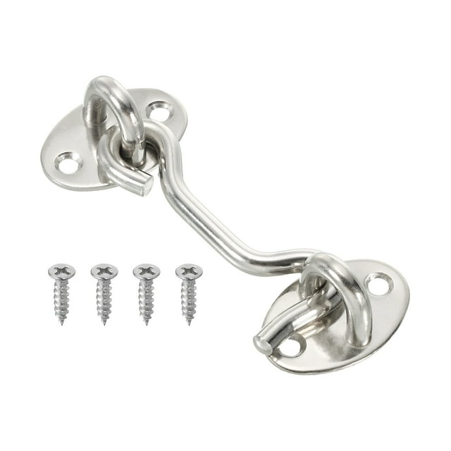 Uxcell 3 Inch Hook Eye Latch, Stainless Steel Privacy Hook and Eye ...