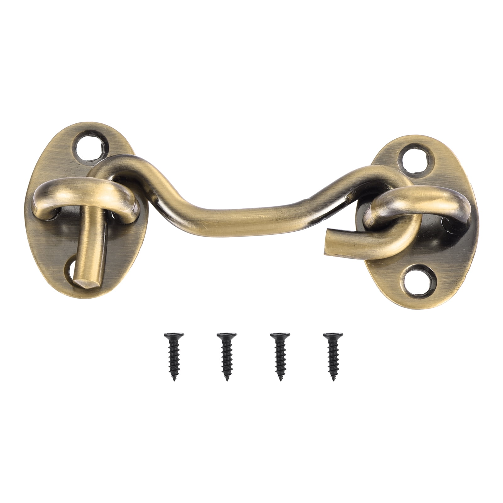 Uxcell 3 inch Hook and Eye Latch Barn Door Lock Stainless Steel, Bronze ...