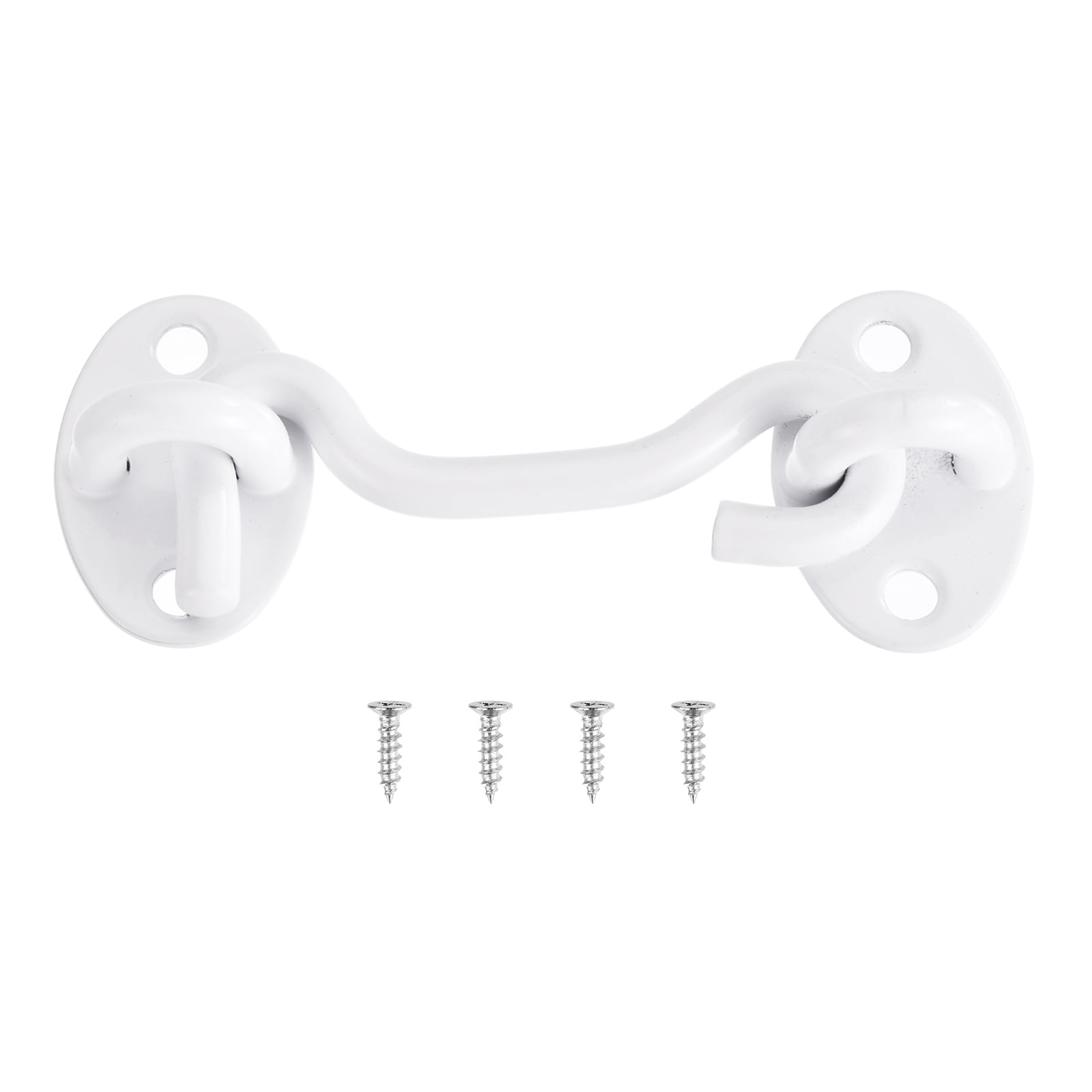 Uxcell 3 inch Hook and Eye Latch Barn Door Lock Stainless Steel, White ...