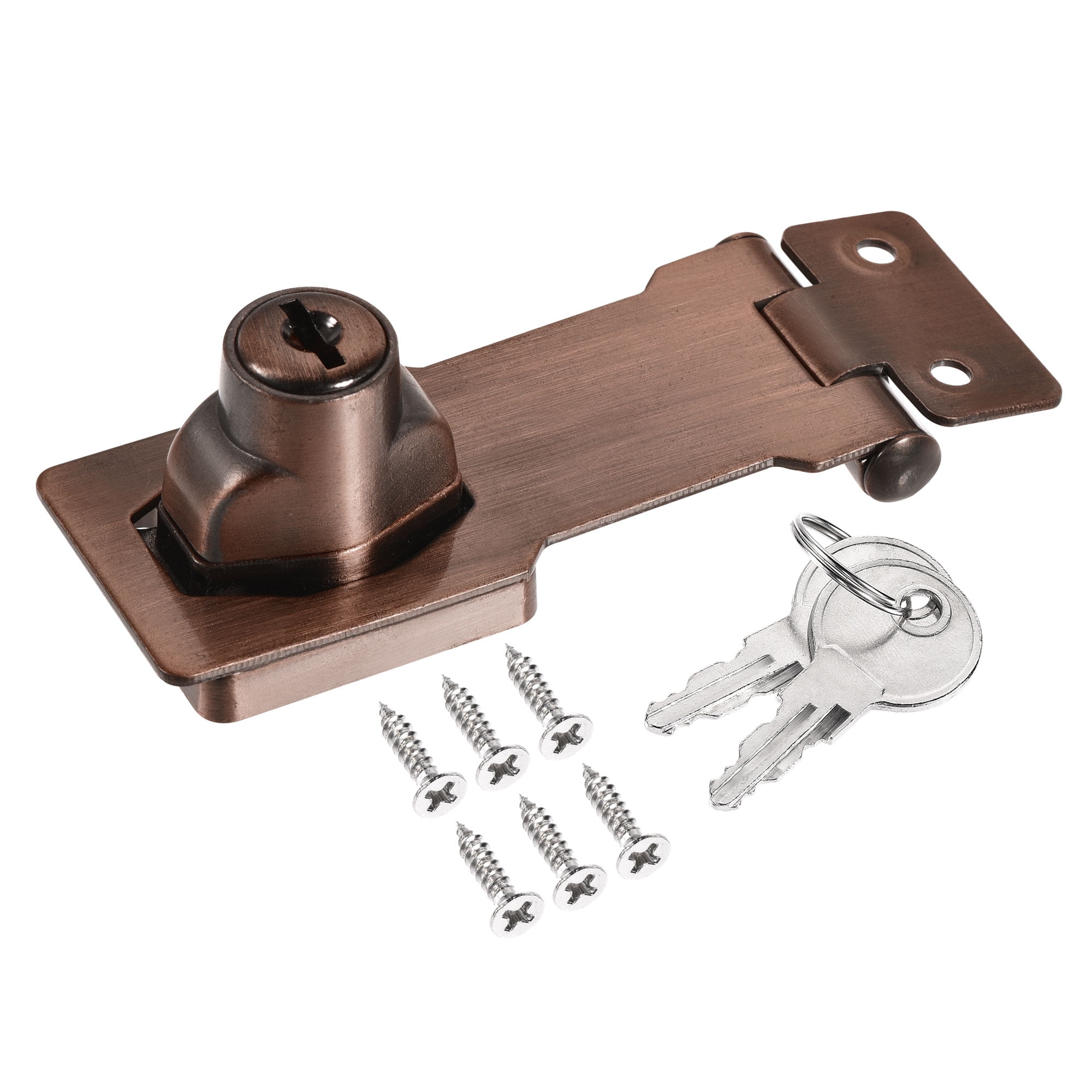 Uxcell 3 Inch Keyed Different Hasp Lock Chrome Plated Twist Knob, Red ...