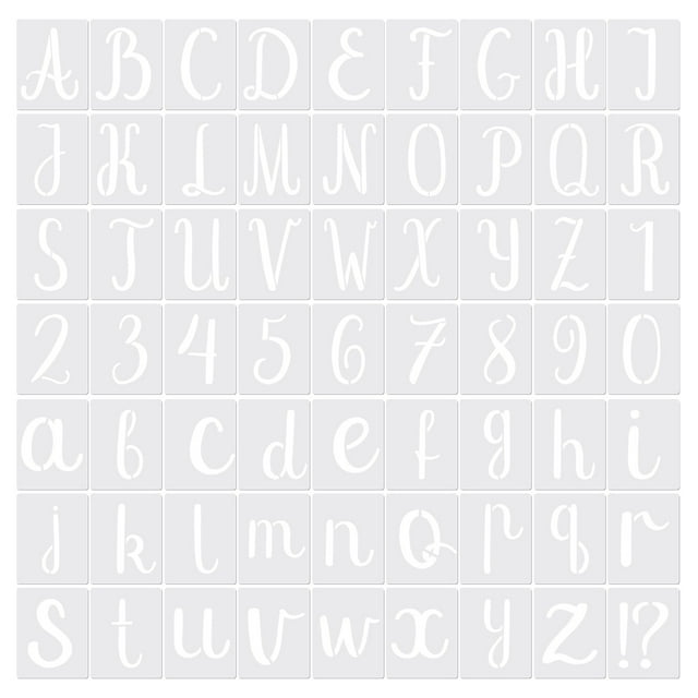 Uxcell 3 Inch Letter Stencils Number Stencils, 63 Pack Reusable ...
