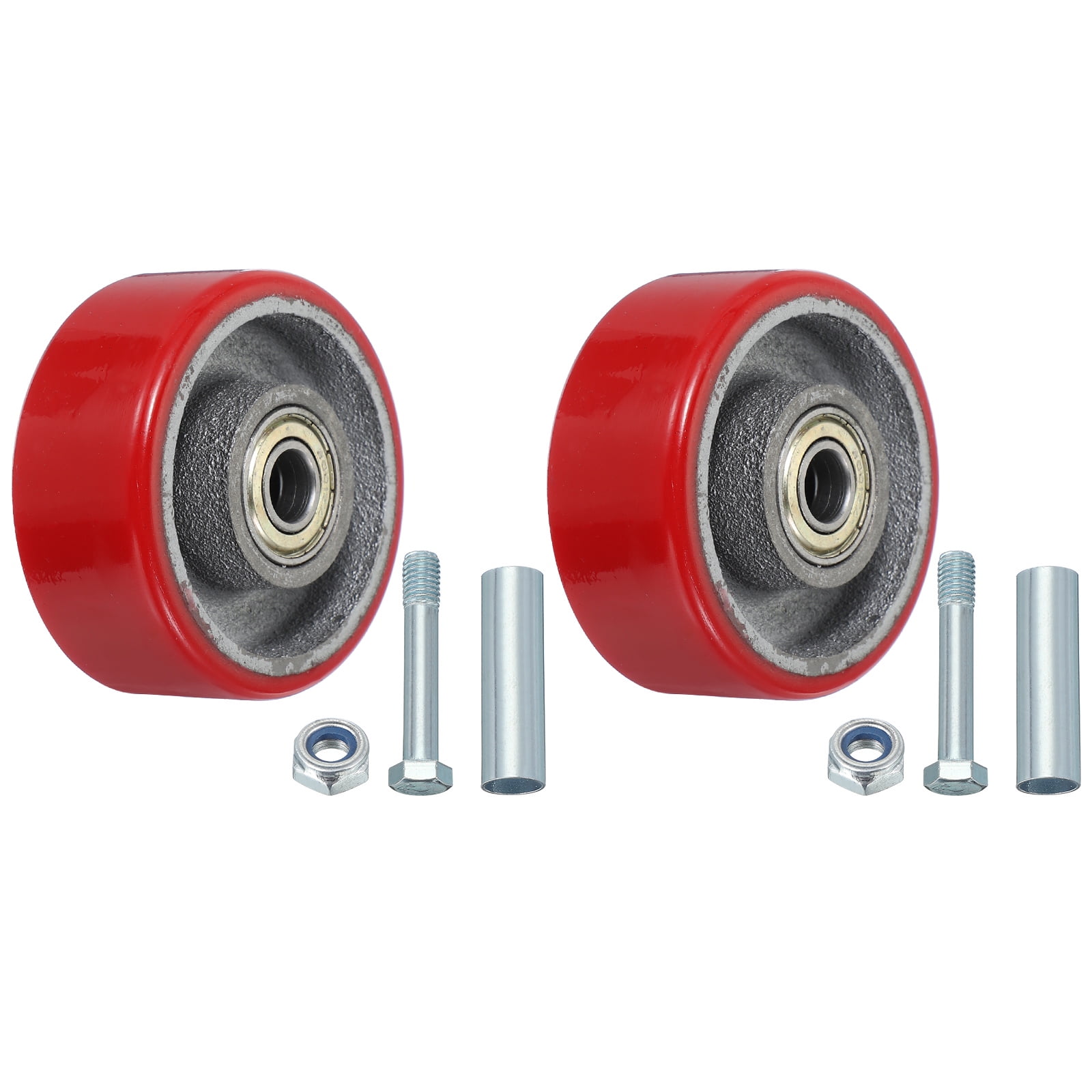 Uxcell Push Cart Wheels Replacement TPR Rolling Casters Wheel with Bore ...