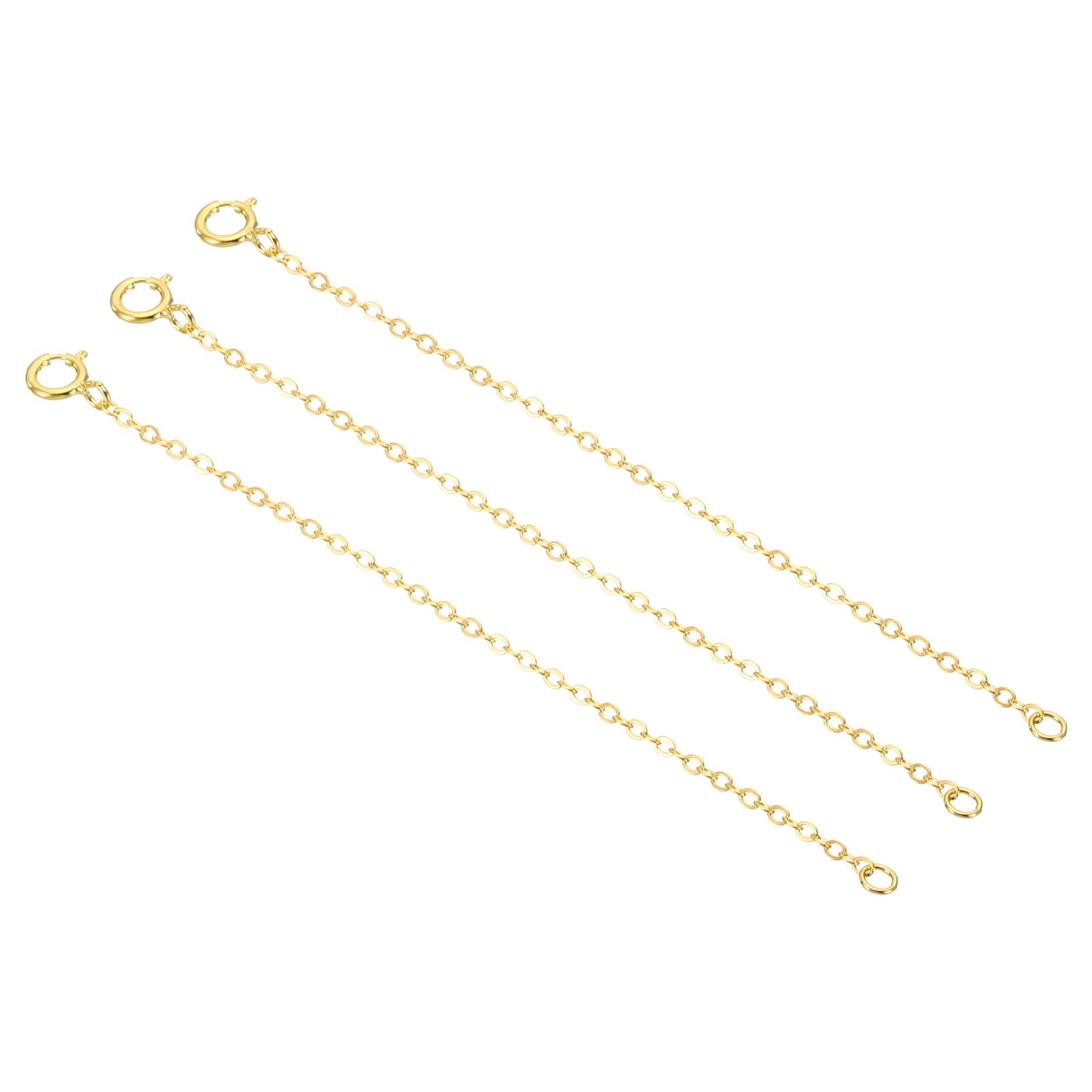 Uxcell 3 Inch S925 Silver Necklace Extender, 3 Pack Gold Plated Chain ...