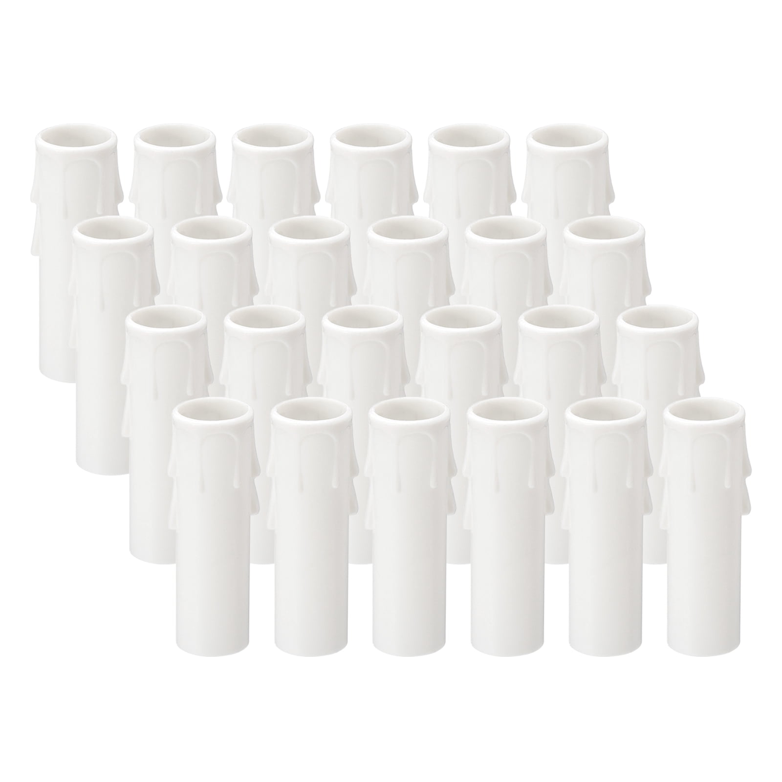 Uxcell 3 Inch Tall Candle Covers Sleeves 24Pcs Plastic E12 Chandelier ...