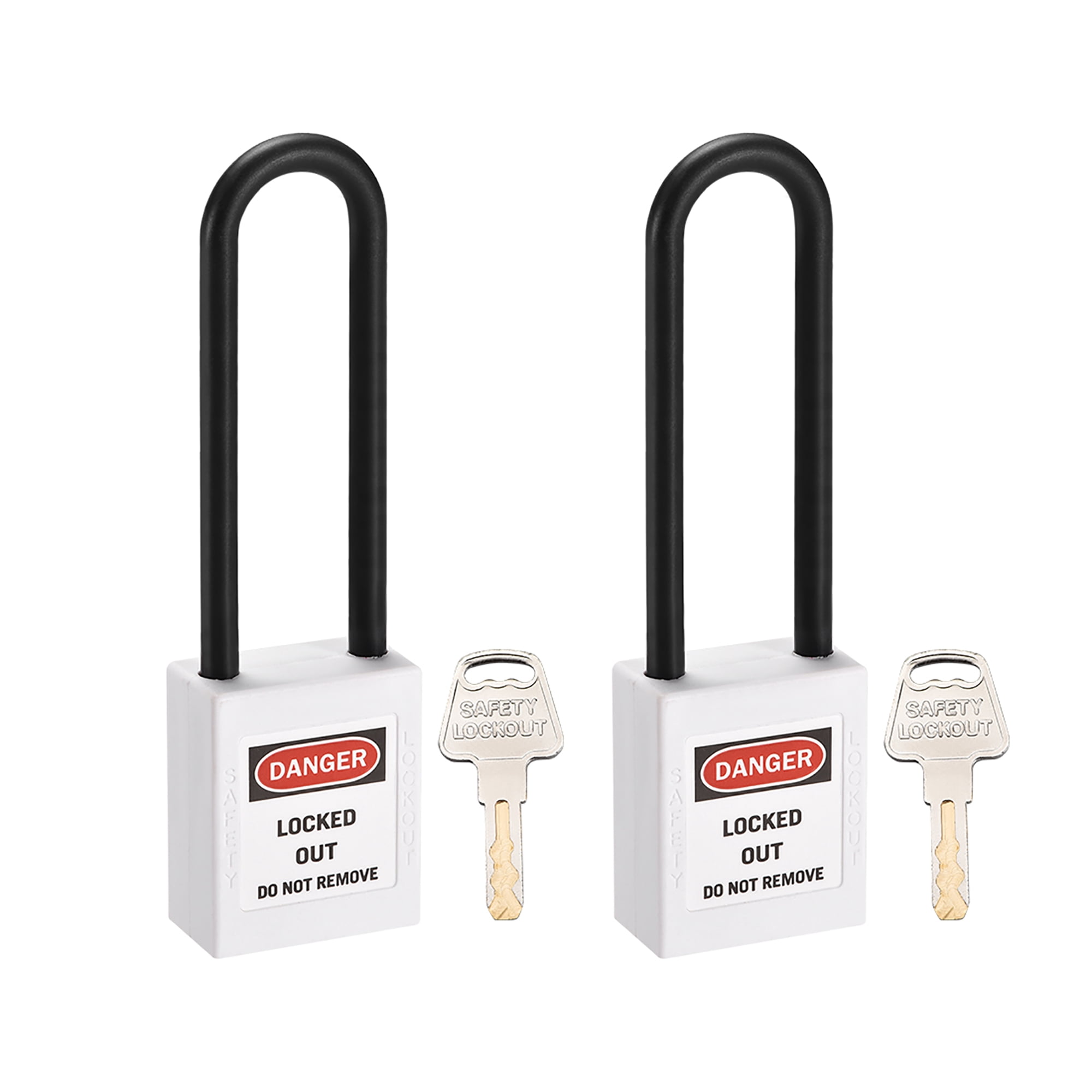 Uxcell 3'' Lockout Tagout Padlock Shackle Nylon White 2Pcs - Walmart.com