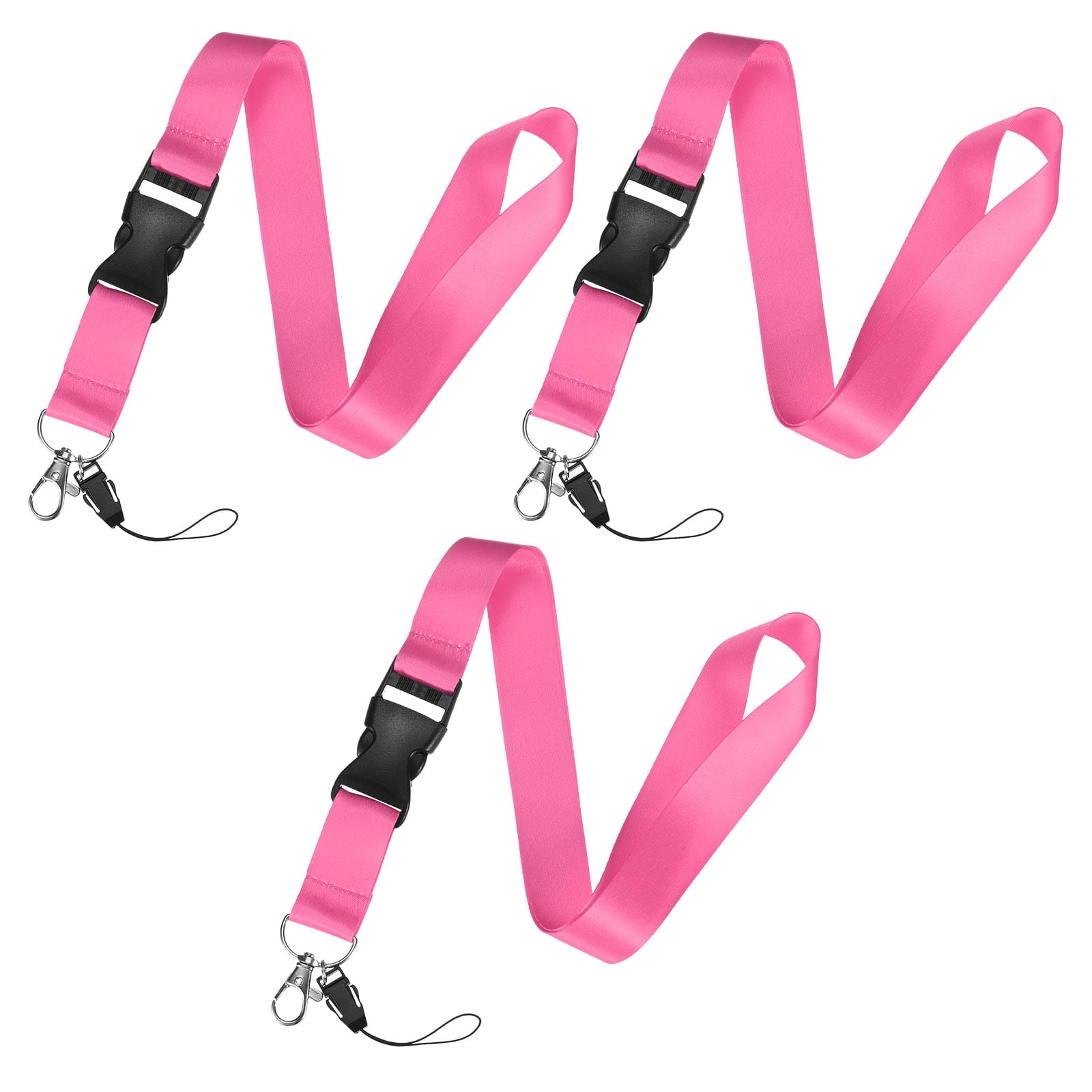 Uxcell 3-Pack Lanyards for Keys, Pink 1" Wide Keychain Long ID Badges ...