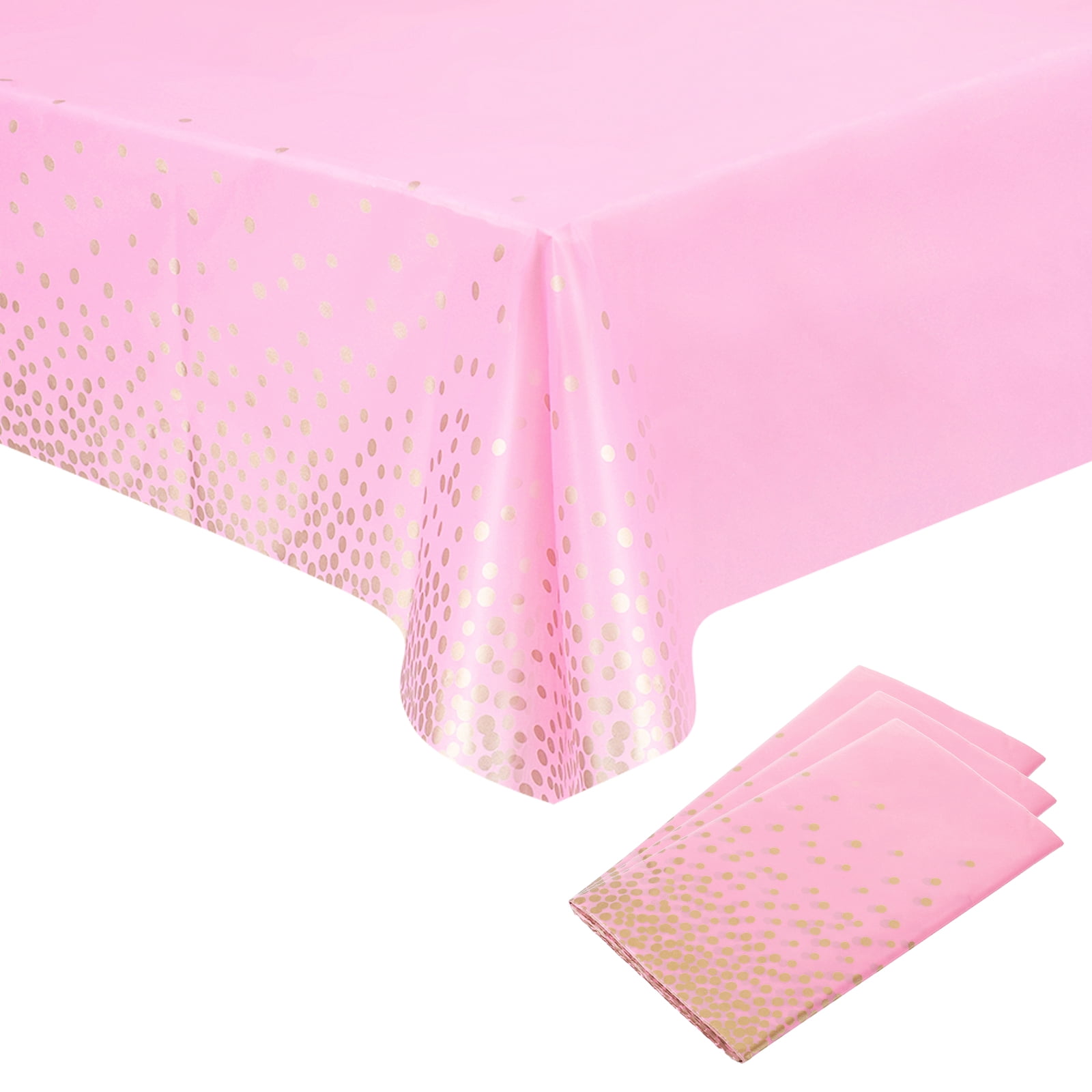 Uxcell 3 Pack Light Pink Disposable Plastic Tablecloths 54 Inch x 108 ...