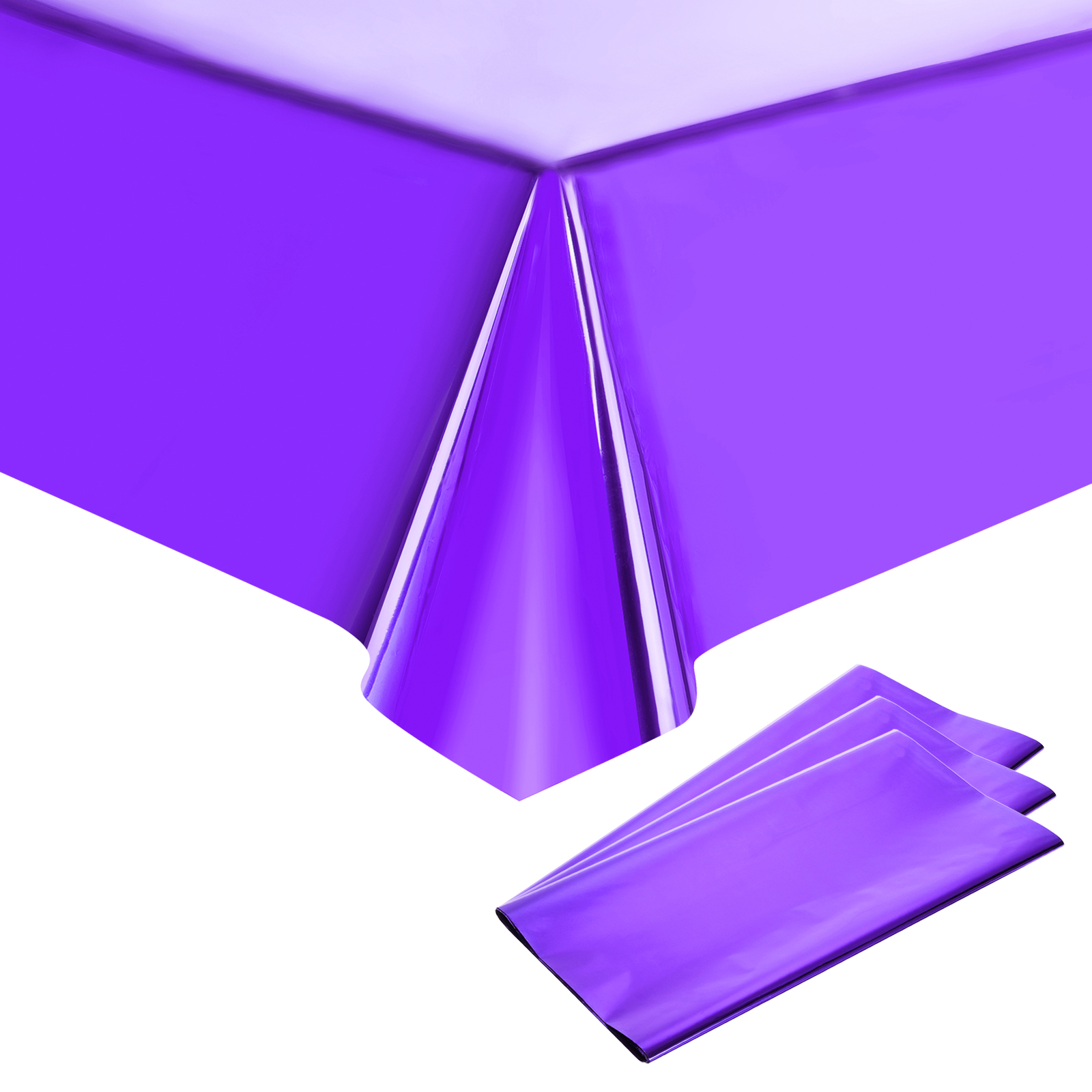 Uxcell 3 Pack Purple Disposable Plastic Tablecloths 54 Inch x 108 Inch ...