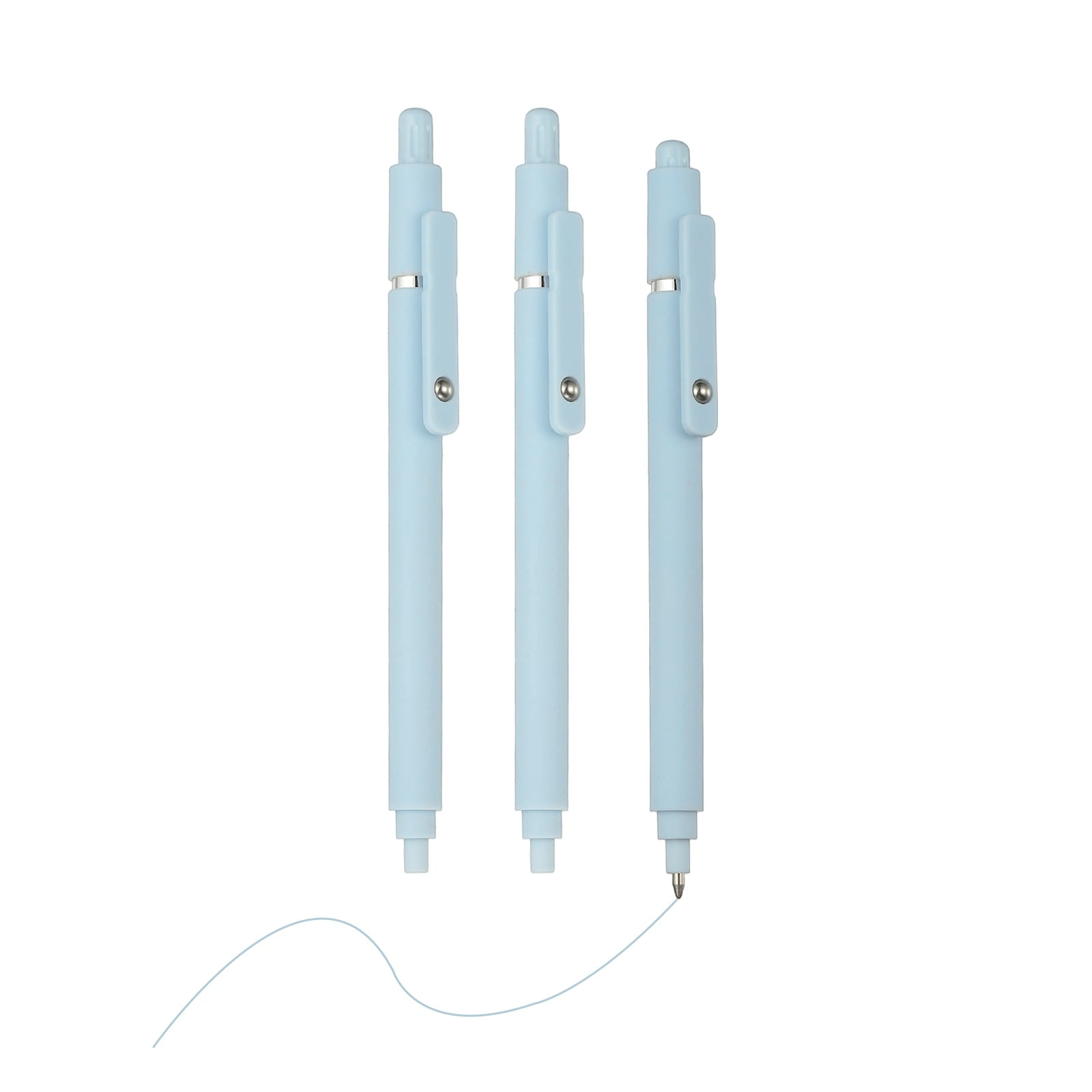 Uxcell 3 Pack Retractable Pens 0.5mm, Blue Gel Ink Pens Retractable ...