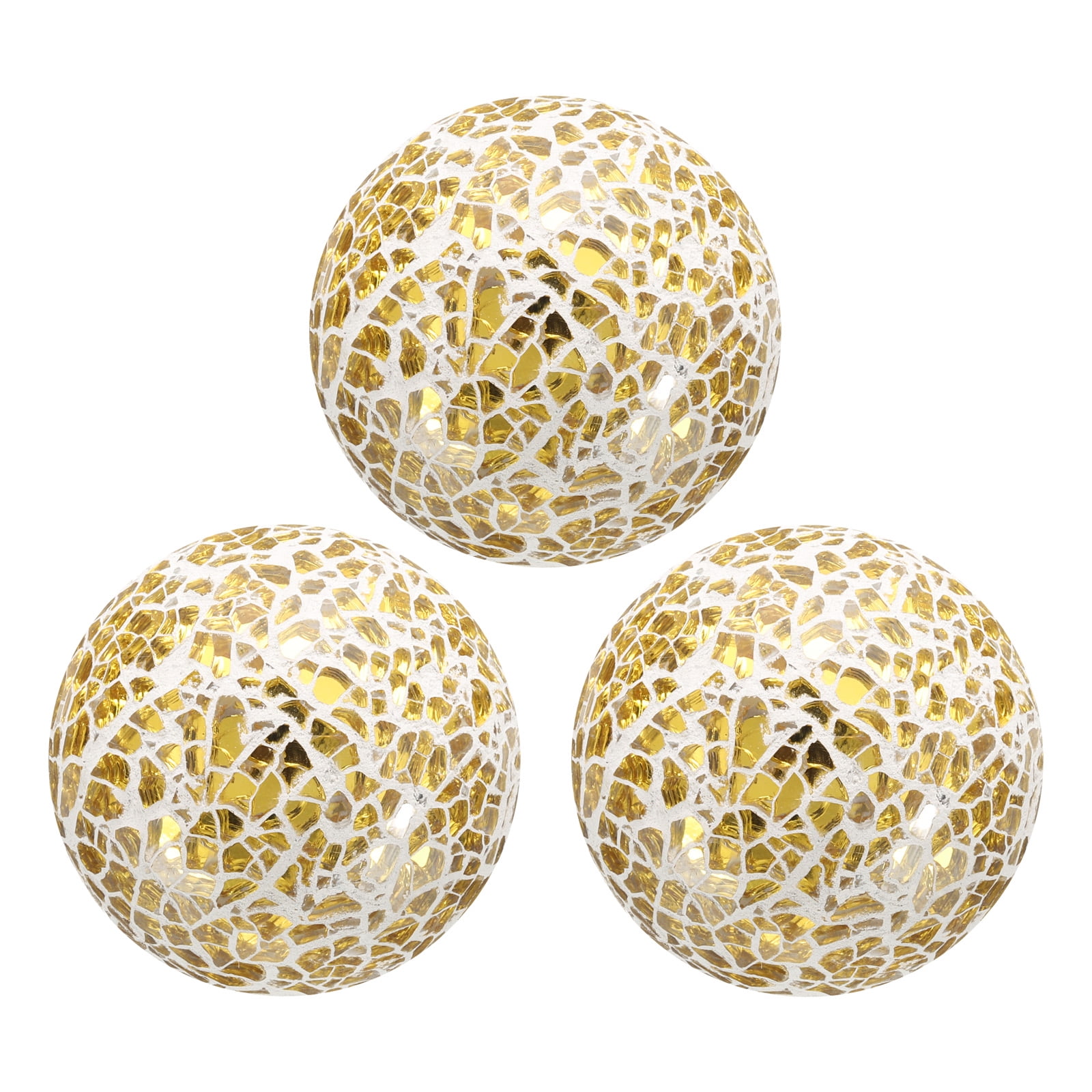 Uxcell 3 Pcs 2.95" Decorative Balls, Mosaic Glass Balls, Decorative ...