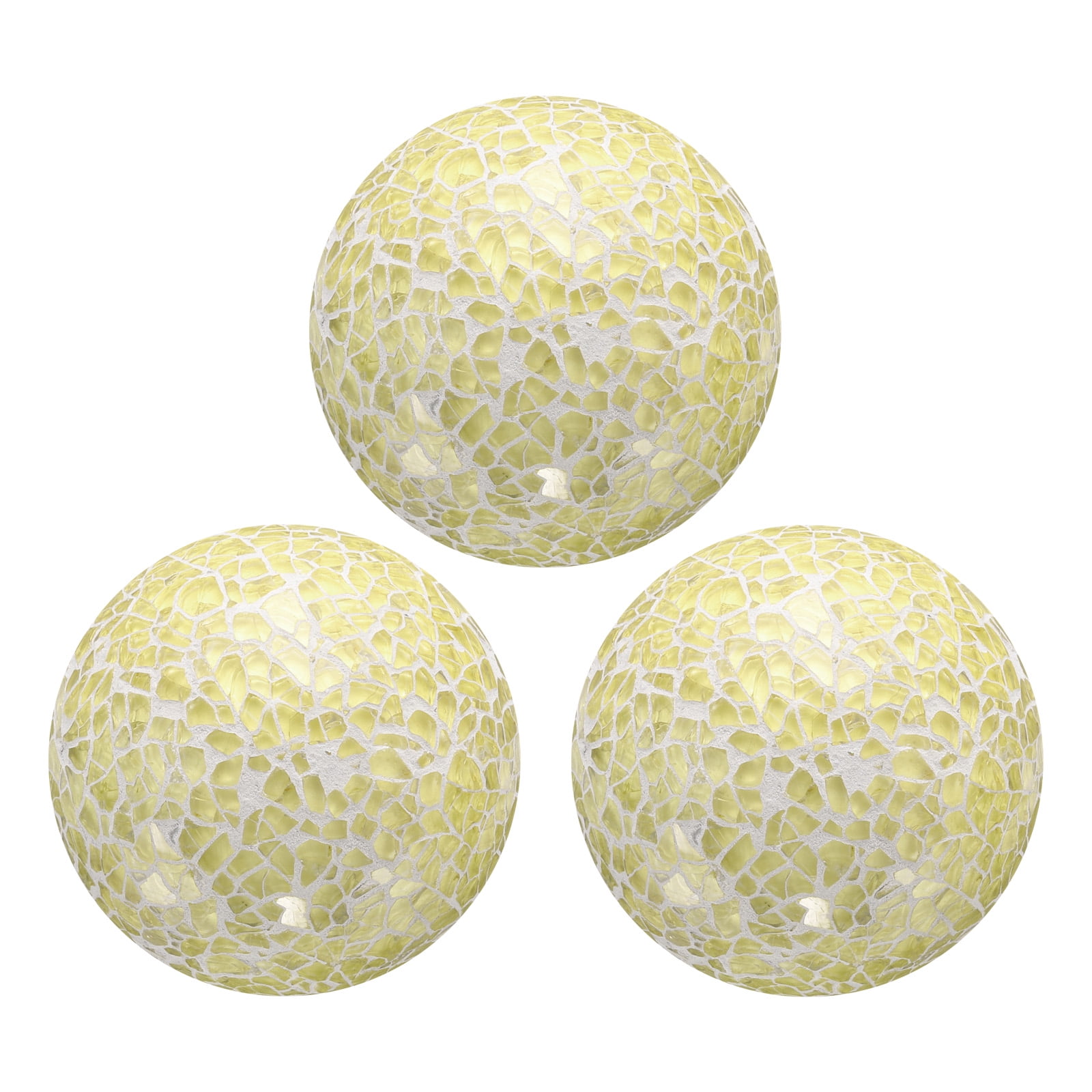 Uxcell 3 Pcs 2.95" Decorative Balls, Mosaic Glass Balls, Decorative ...